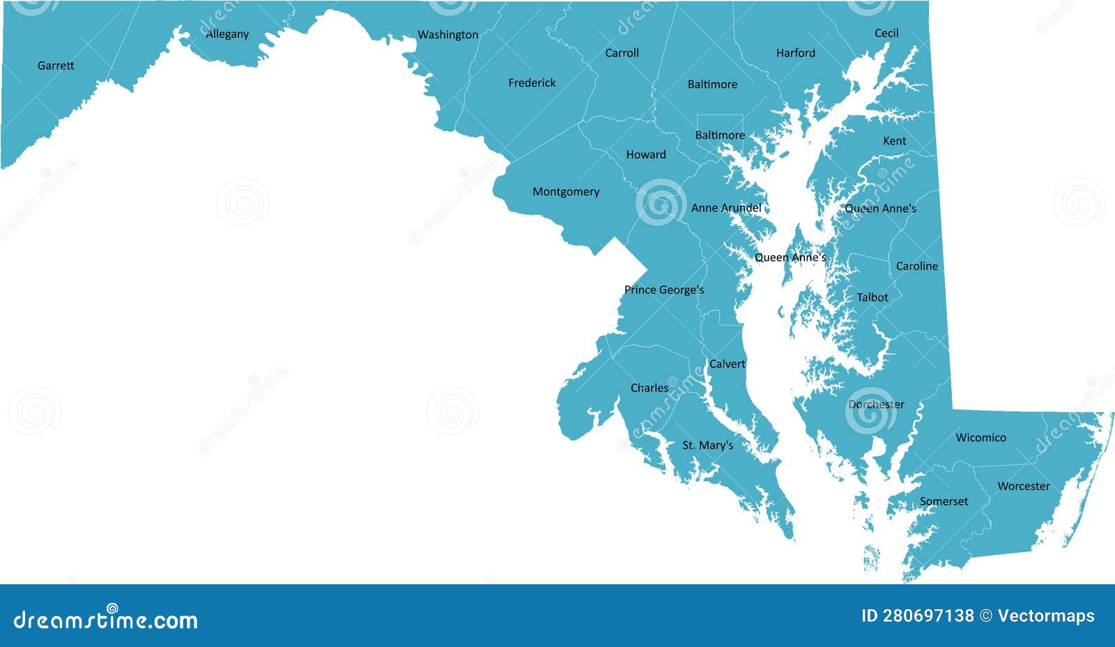 Maryland County Map Stock Photography | CartoonDealer.com #300105224