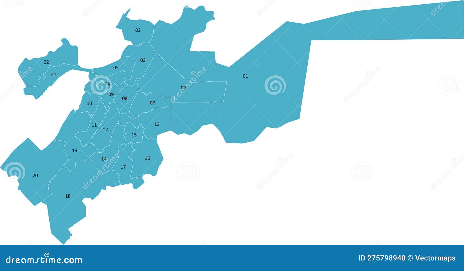 US Massachusetts State Boston City Ward Boundaries Stock Vector ...