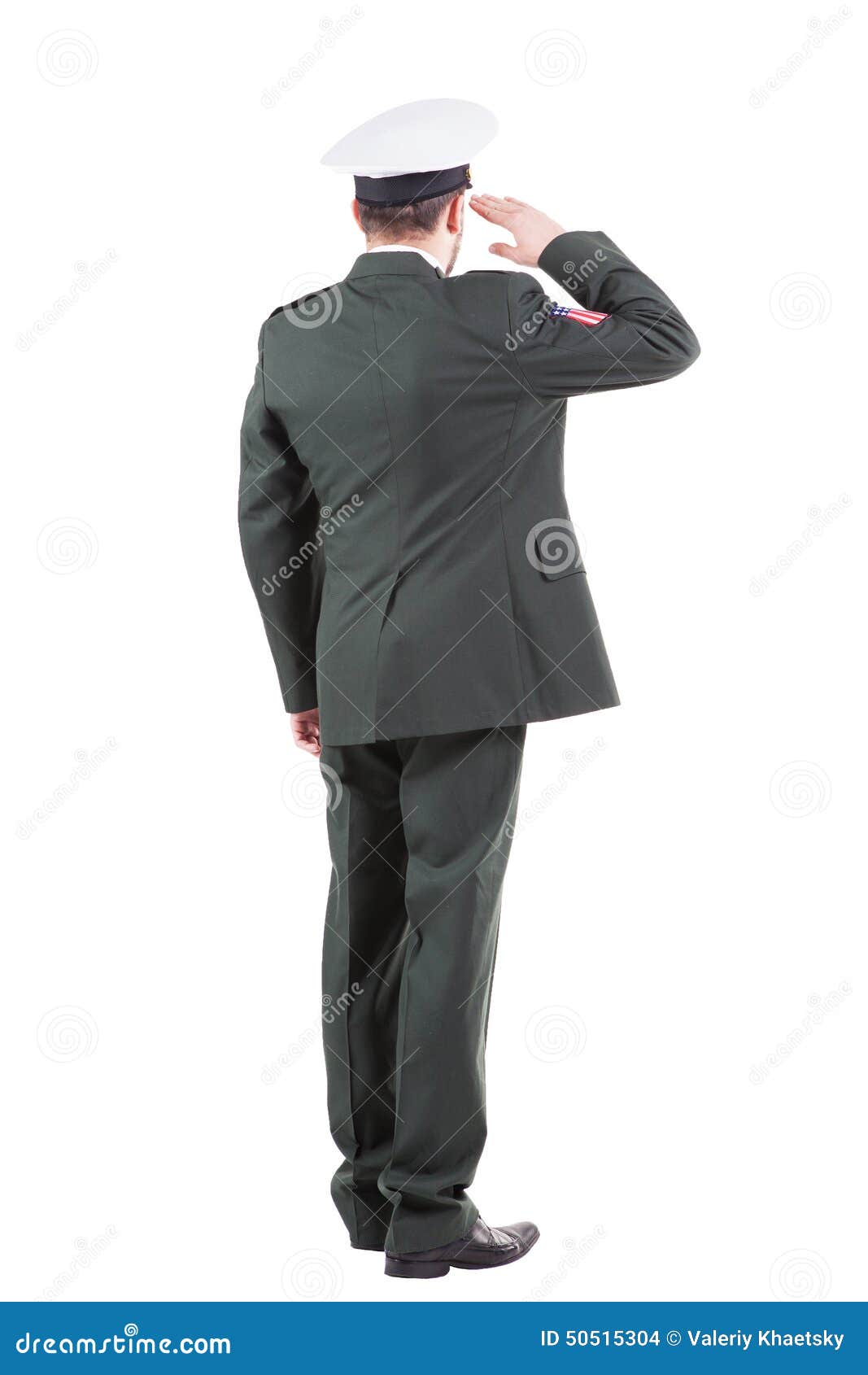 US Military General Wearing White Cap. Salutation Stock Photo - Image ...