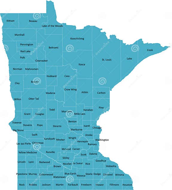 US Minnesota county map stock vector. Illustration of united - 280697109