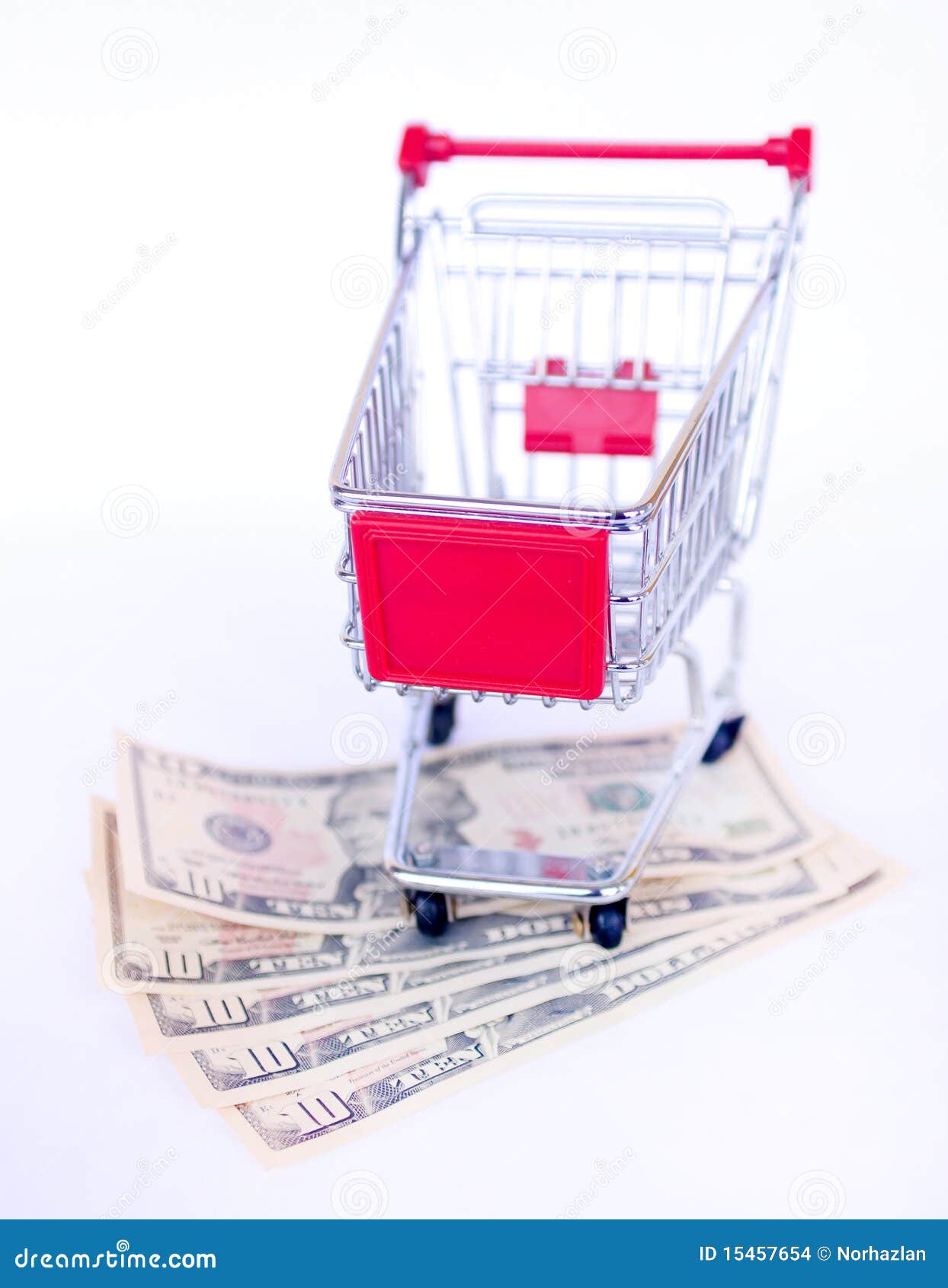 US Money and Shopping Trolley Stock Photo - Image of dollars, banknotes ...