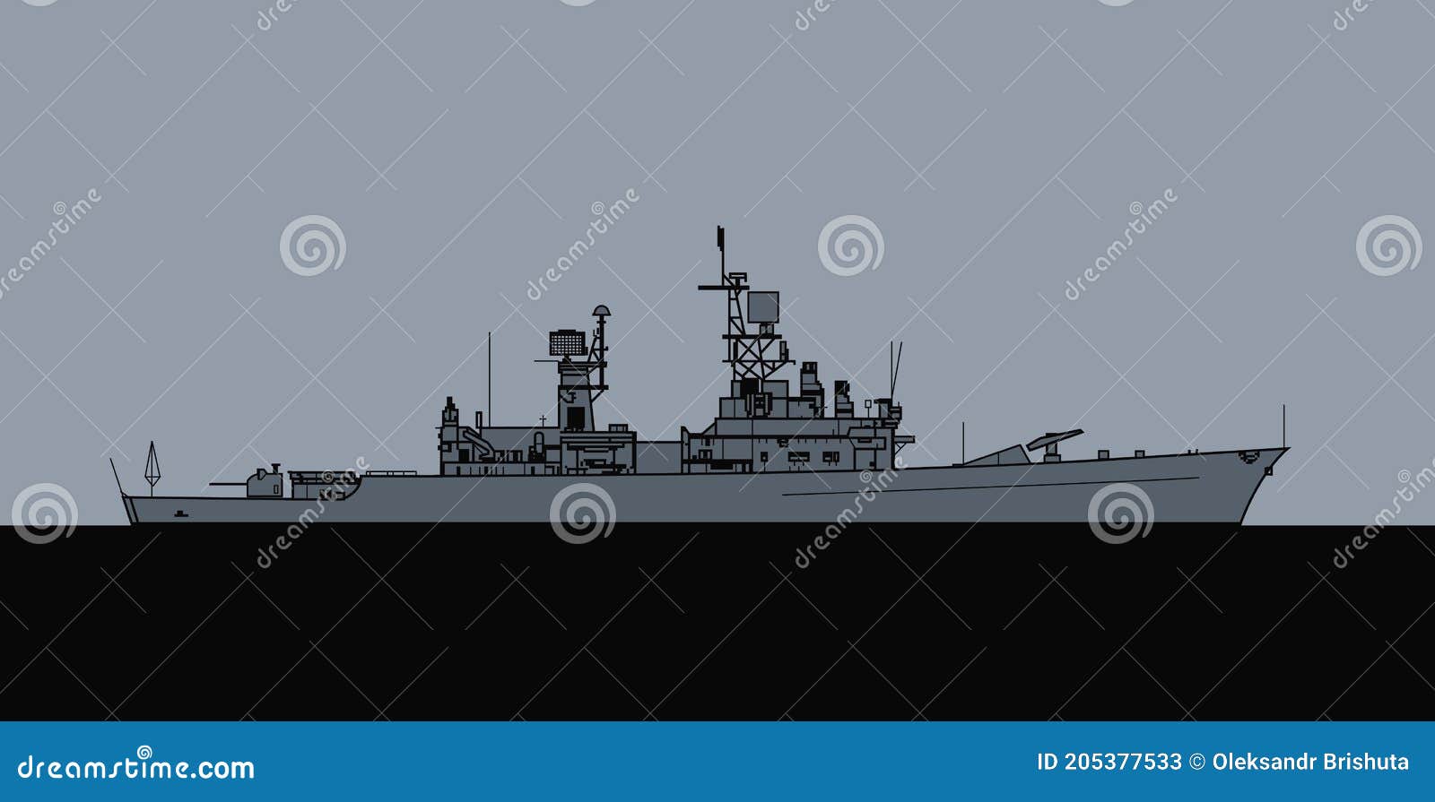 Us Navy Belknap Class Guided Missile Cruiser Stock Vector Illustration Of Defend Ship 205377533