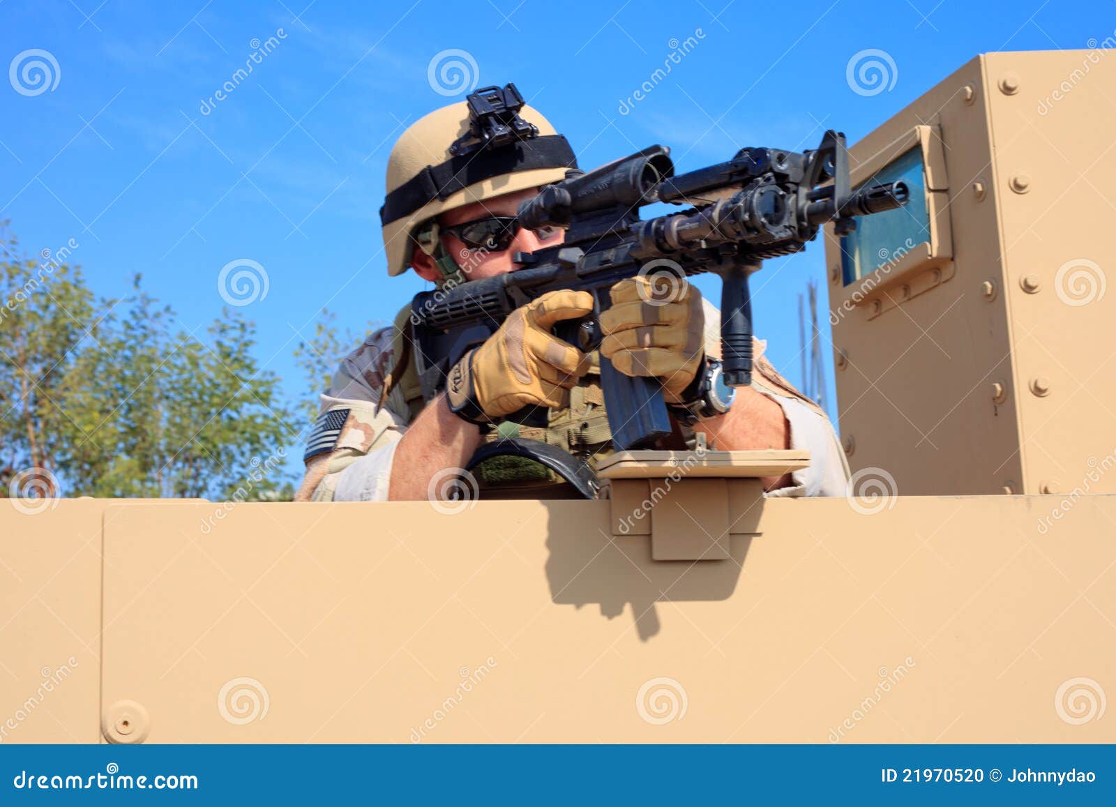 US Navy EOD Aims Rifle from a Military Humvee Editorial Image - Image ...
