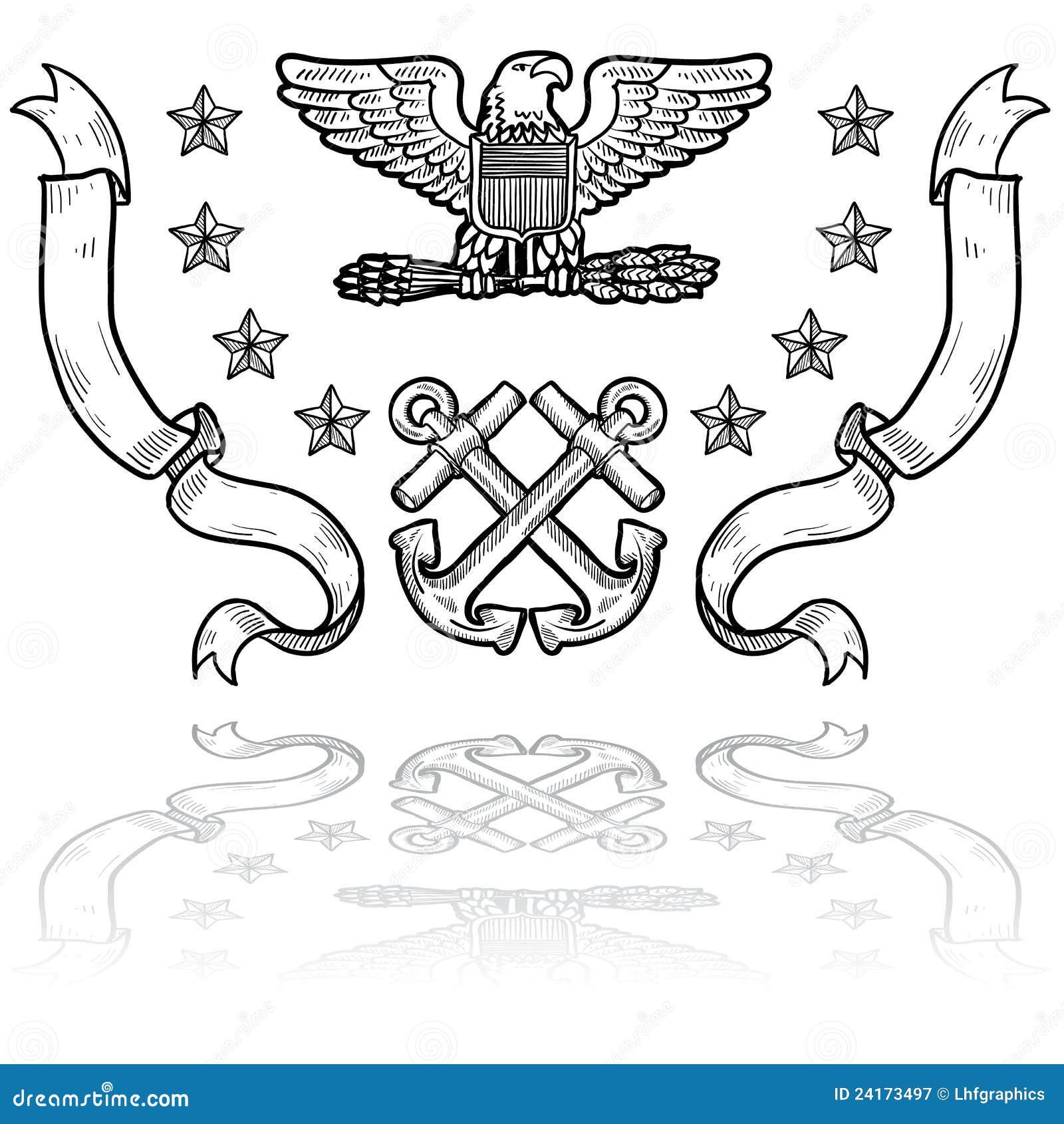 US Navy Insignia with Ribbons Stock Vector - Illustration of service ...