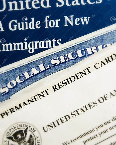 US new resident documents stock image. Image of green - 17766423