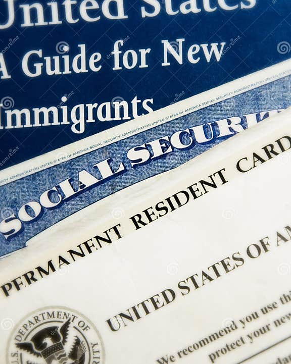 US new resident documents stock image. Image of green - 17766423