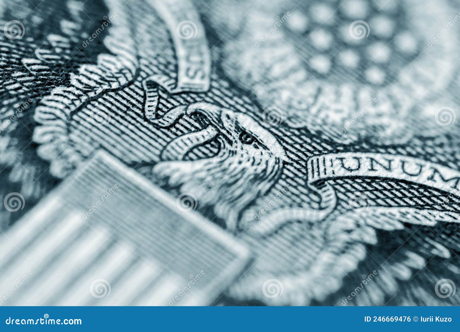 US One Dollar Bill Closeup Macro. Selective Focus on Eye of Eagle Stock ...