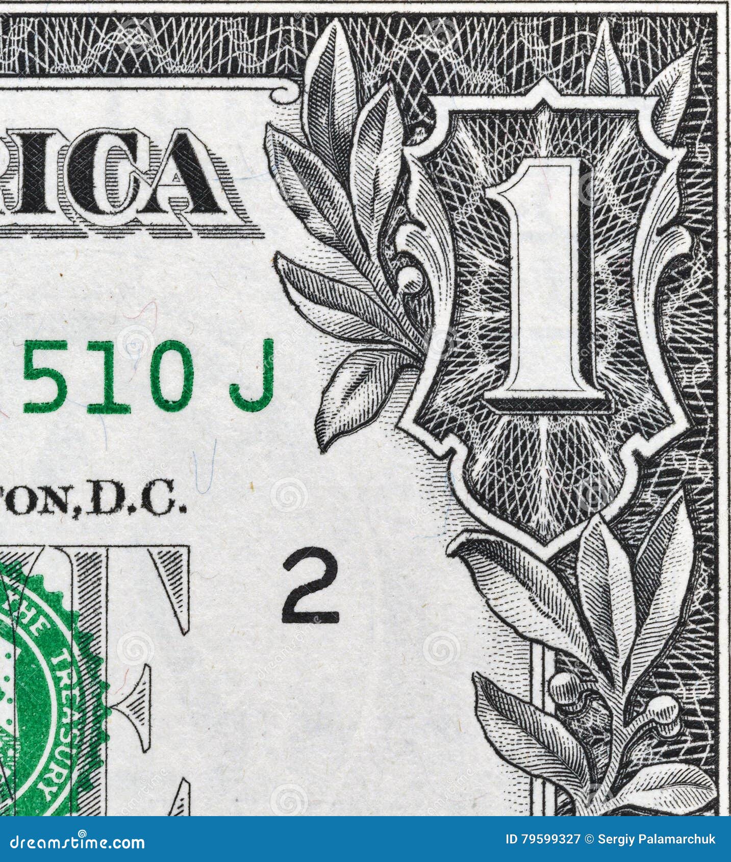 US One Dollar Bill Corner, Closeup Stock Image - Image of front ...
