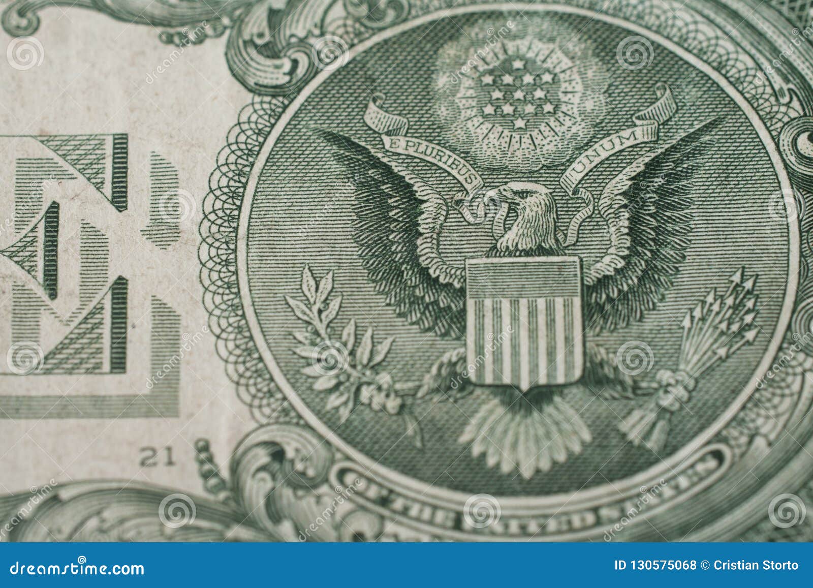 US One Dollar Bill Eagle Macro Photo Stock Photo - Image of green ...