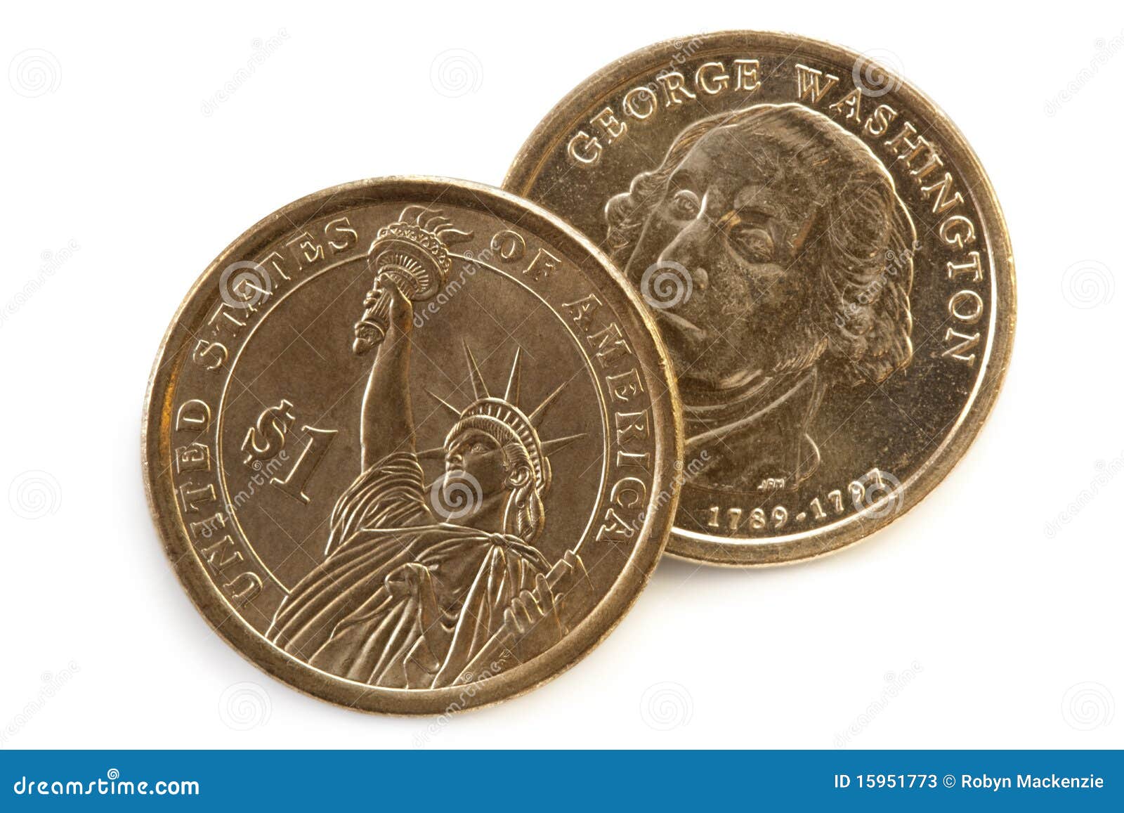 US One Dollar Coins stock image. Image of photograph - 15951773