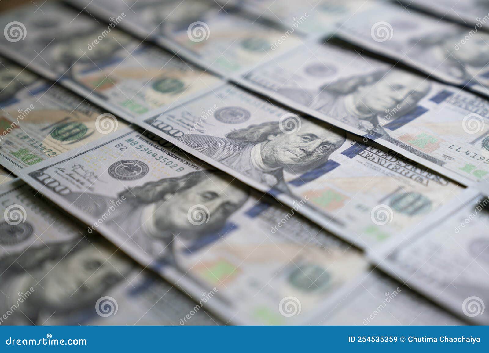 US One Hundred Dollars Bills Money Line Pattern Stock Image - Image of ...