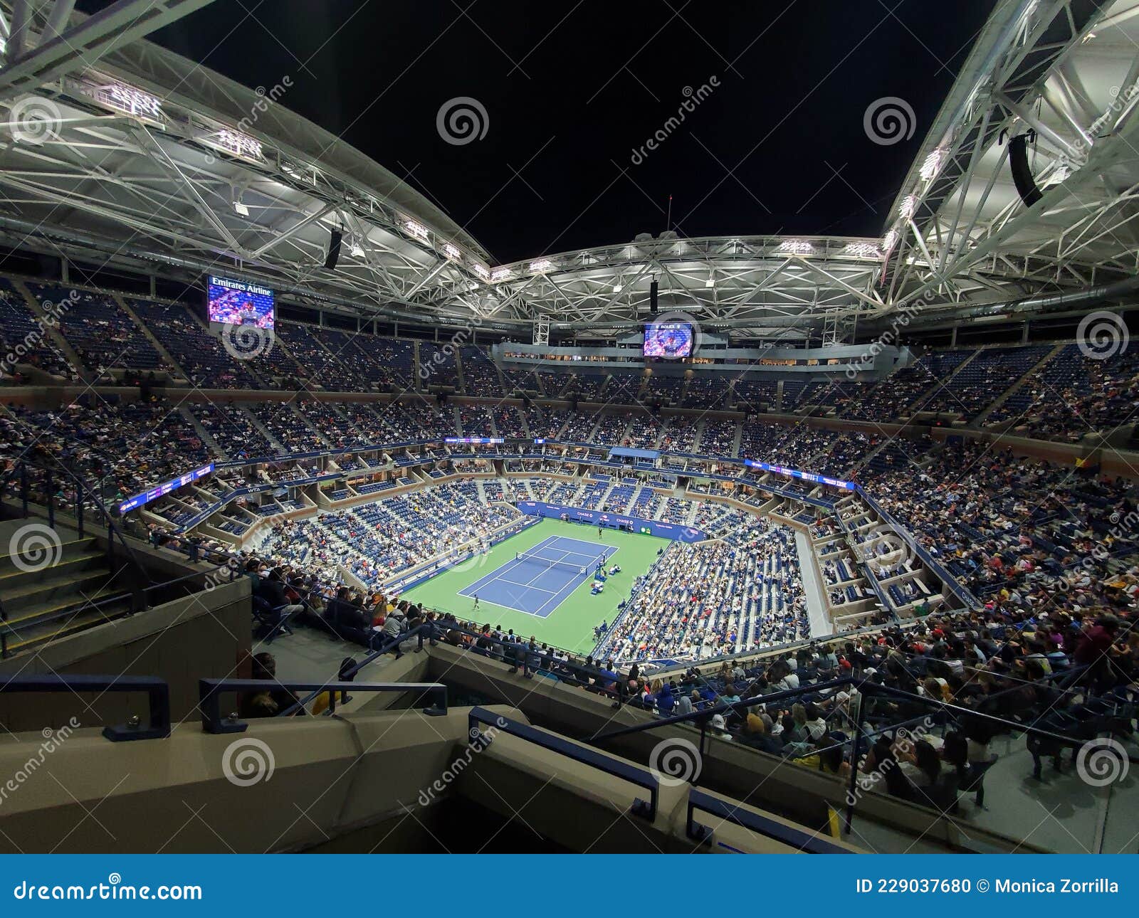US OPEN Night Game editorial image. Image of night, stadium - 229037680