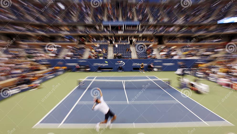 US Open tennis match editorial stock photo. Image of competition - 19344063