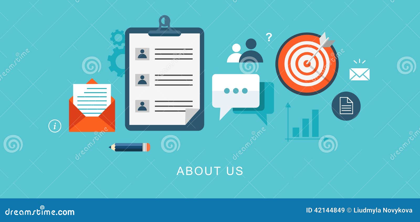 About Us Page Flat Illustration Stock Vector - Illustration of ...