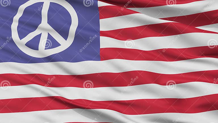 Us Peace Flag Closeup View stock illustration. Illustration of country ...