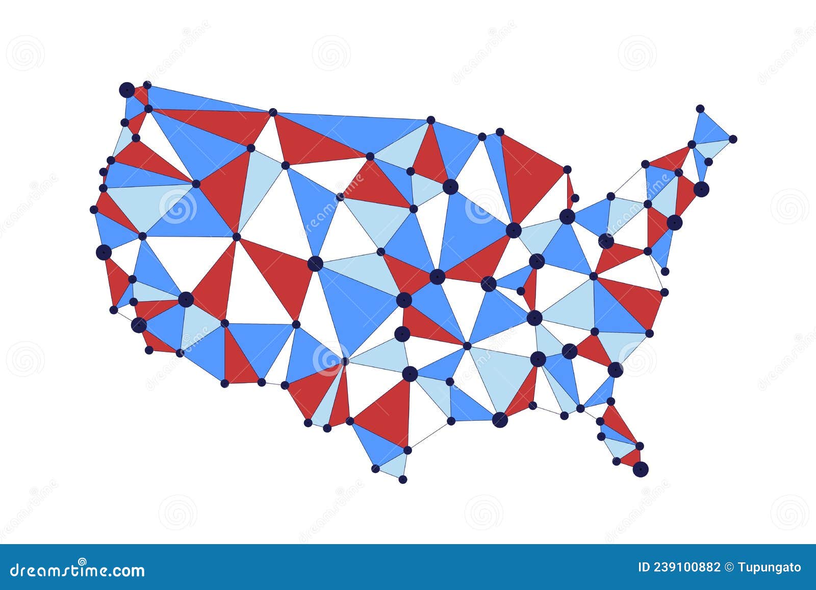 US Polygonal Map - Geometric Style Map Stock Vector - Illustration of ...