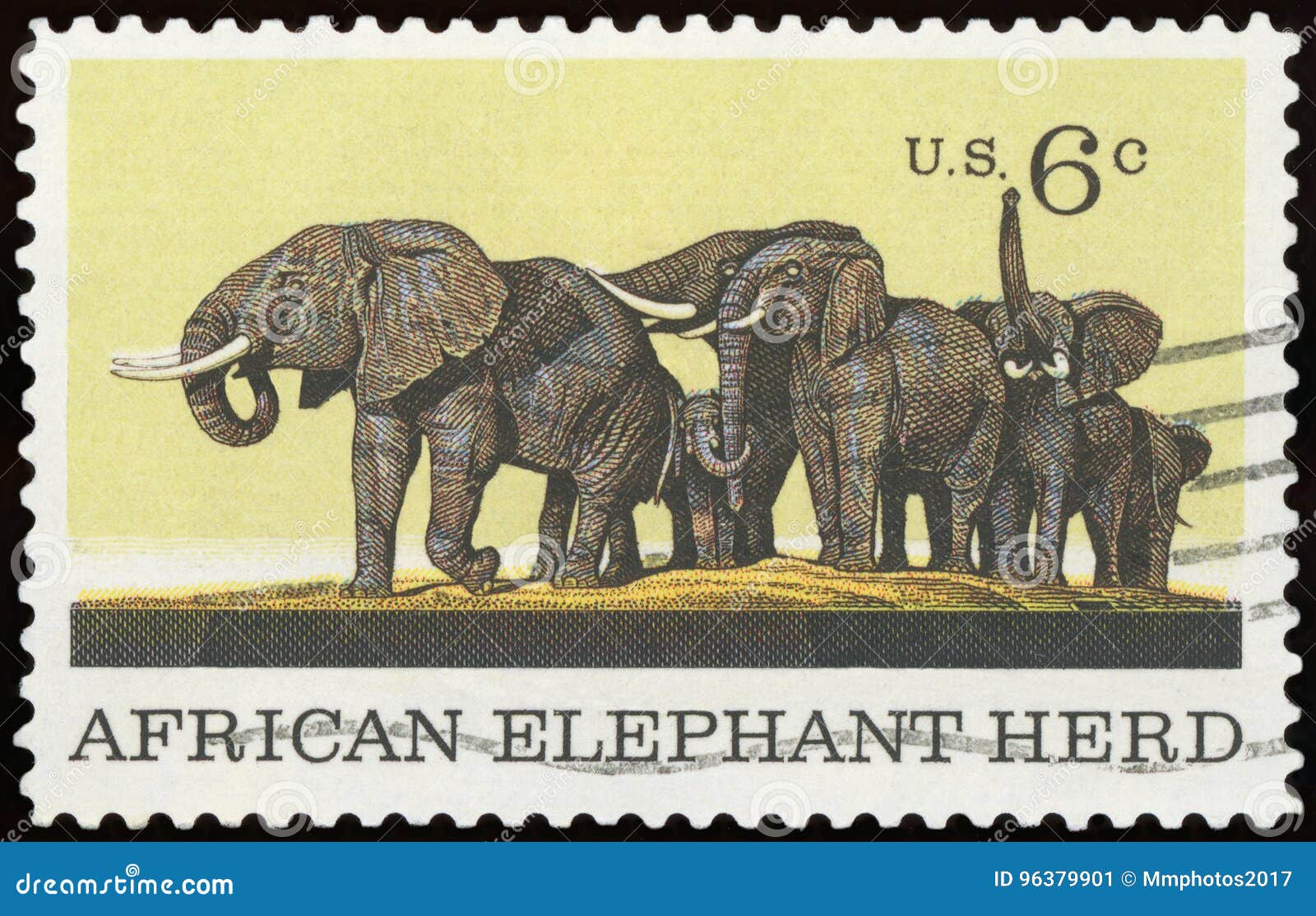 US Postage stamp editorial photo. Image of africa, elephant - 96379901