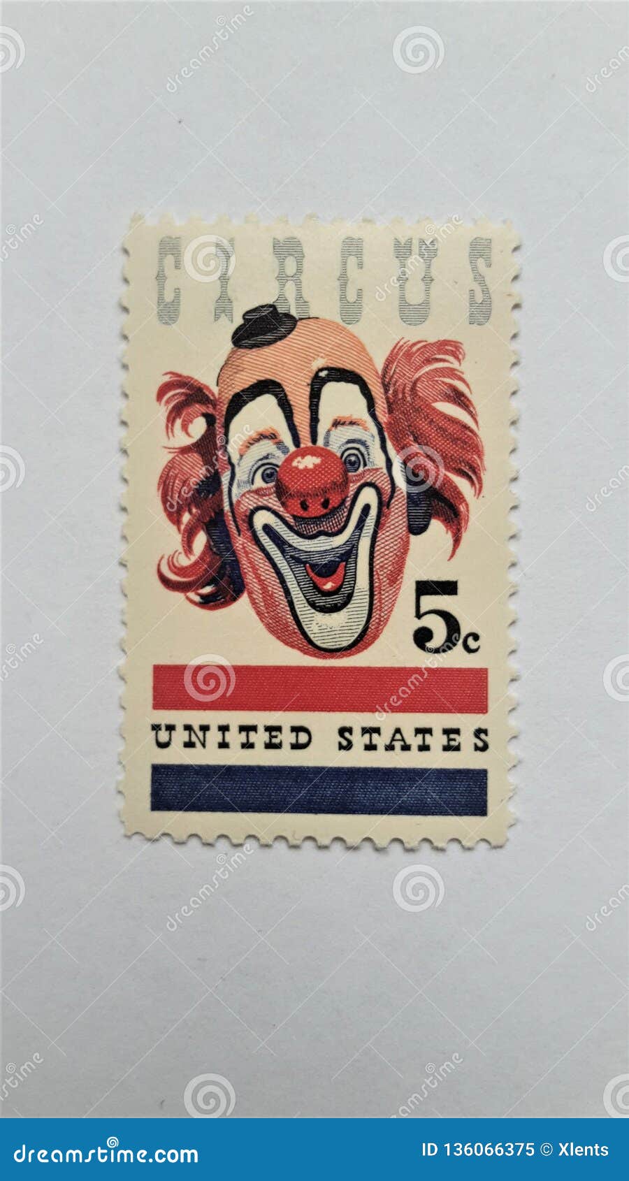 Us Postage Stamp with Pin-Up Clown Circus Pattern. Editorial Image ...
