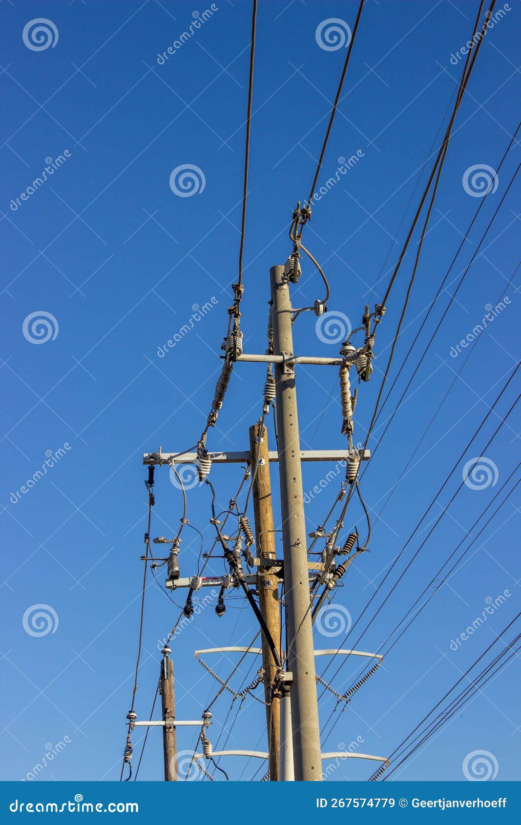 US power grid pole stock image. Image of line, transport - 267574779