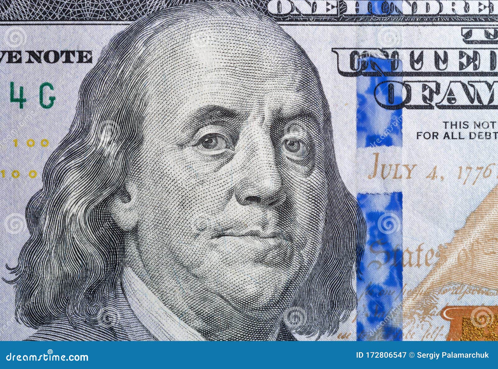 US President Benjamin Franklin Portrait on One Hundred Dollar Bill ... US President Benjamin Franklin Portrait on One Hundred Dollar Bill ...