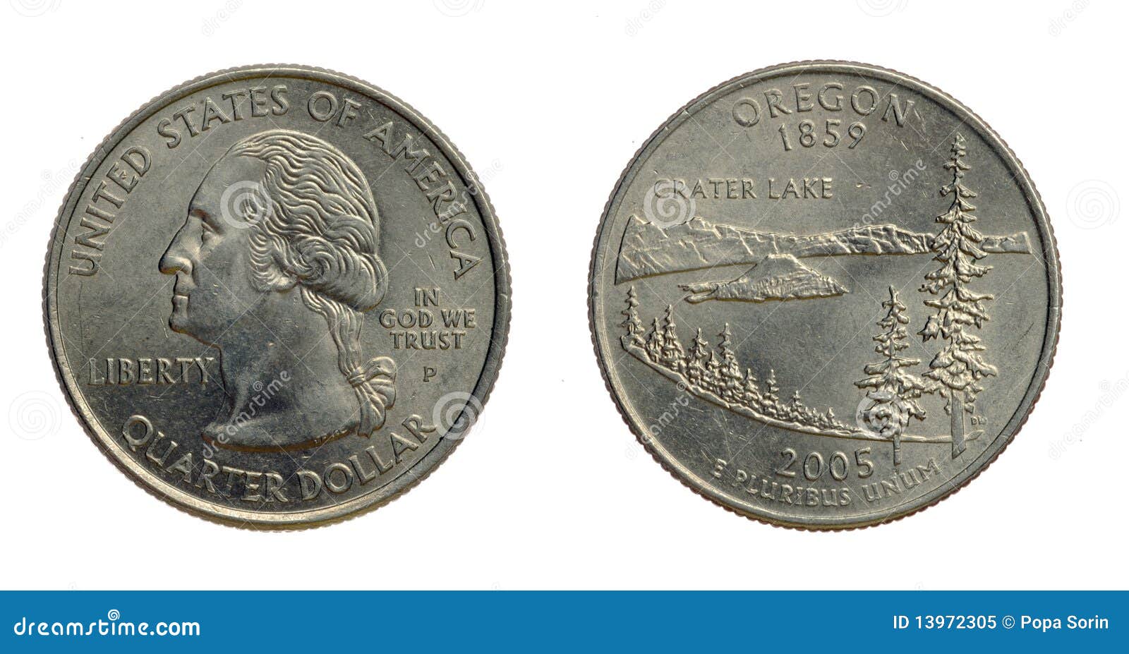 US One Quarter Coin Isolated On White Royalty-Free Stock Photography ...