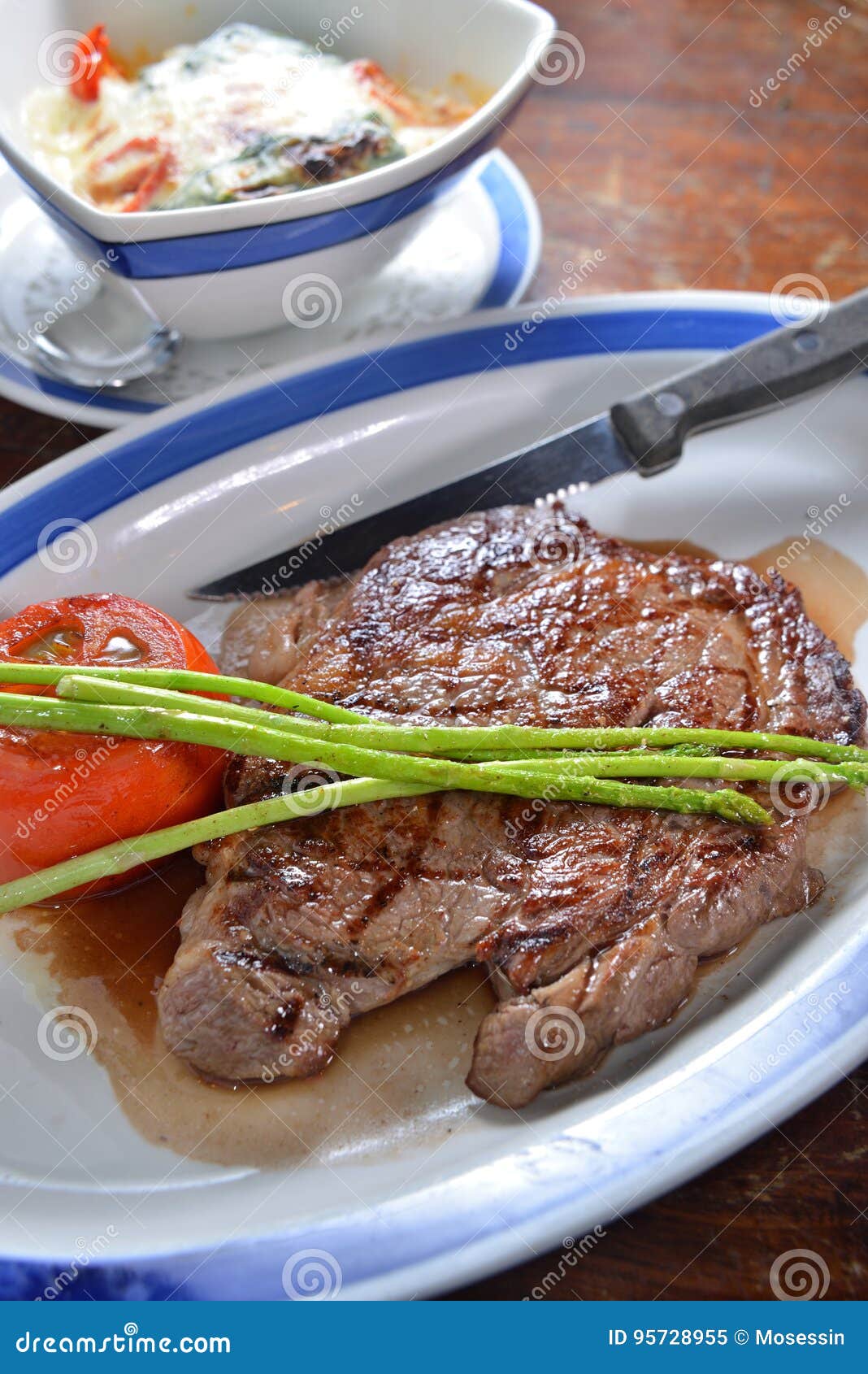 US Ribeye steak stock image. Image of macro, prime, salad - 95728955
