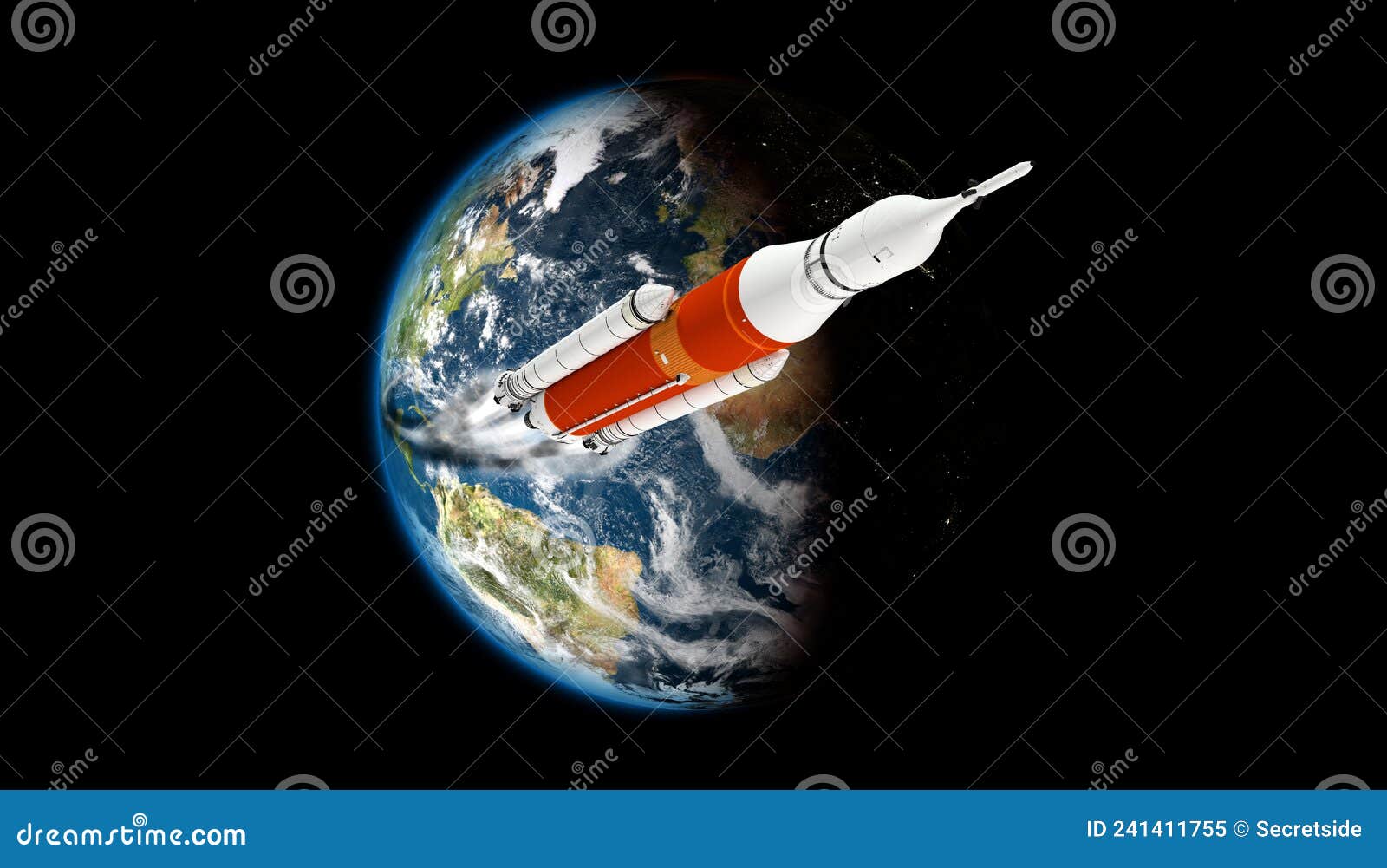 US Rocket Going To the Moon - Model and Maps Furnished by NASA Stock ...