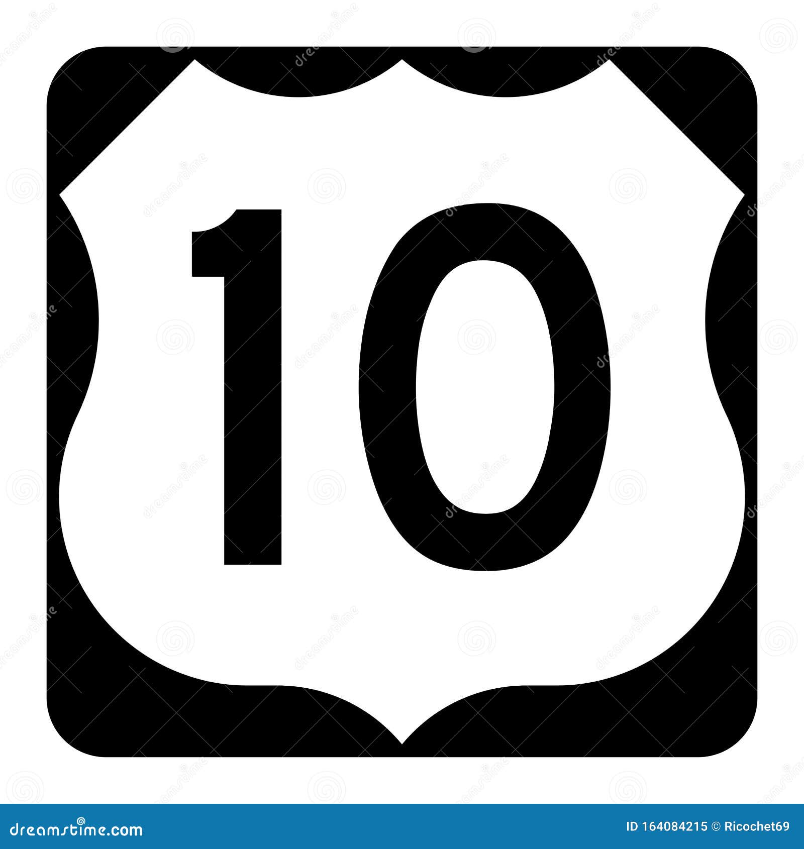 US Route 10 Schild stock abbildung. Illustration von ikone - 164084215