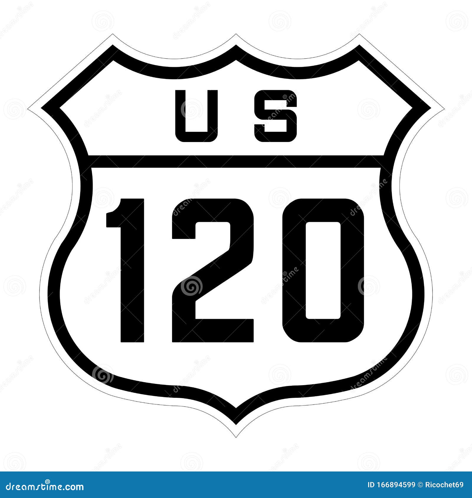 US Route 120 Schild stock abbildung. Illustration von auto - 166894599