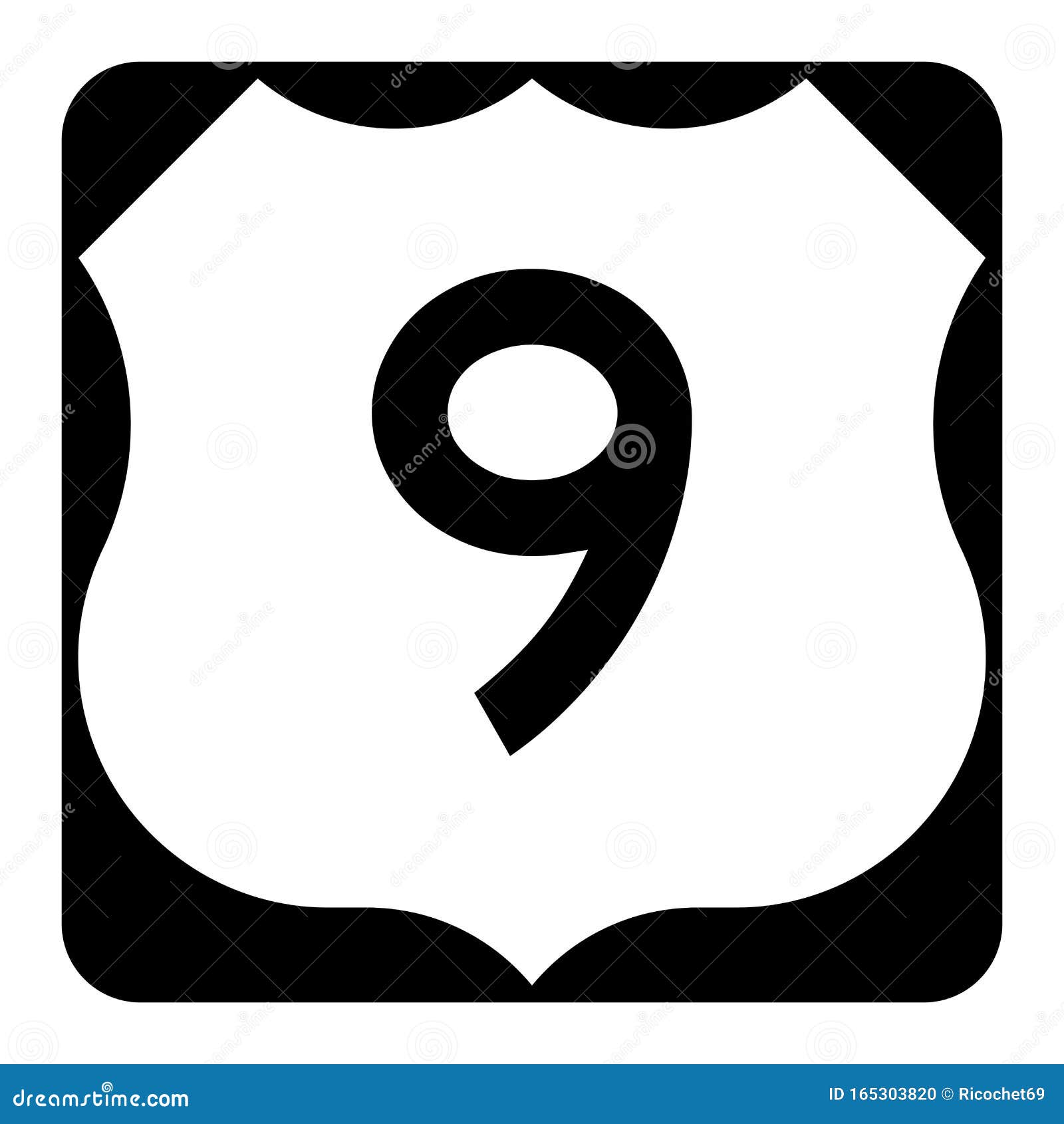 US route 9 sign stock illustration. Illustration of automobile - 165303820