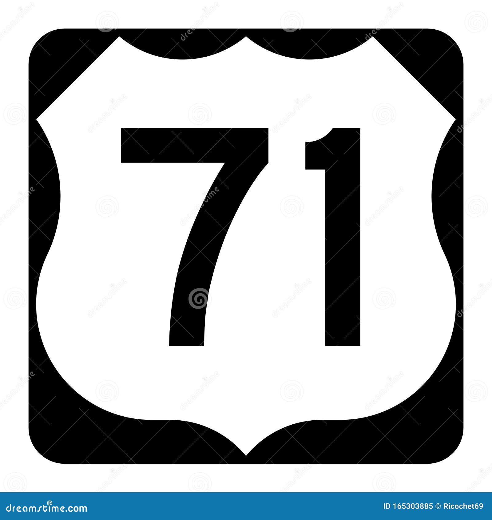 US route 71 sign stock illustration. Illustration of isolated - 165303885