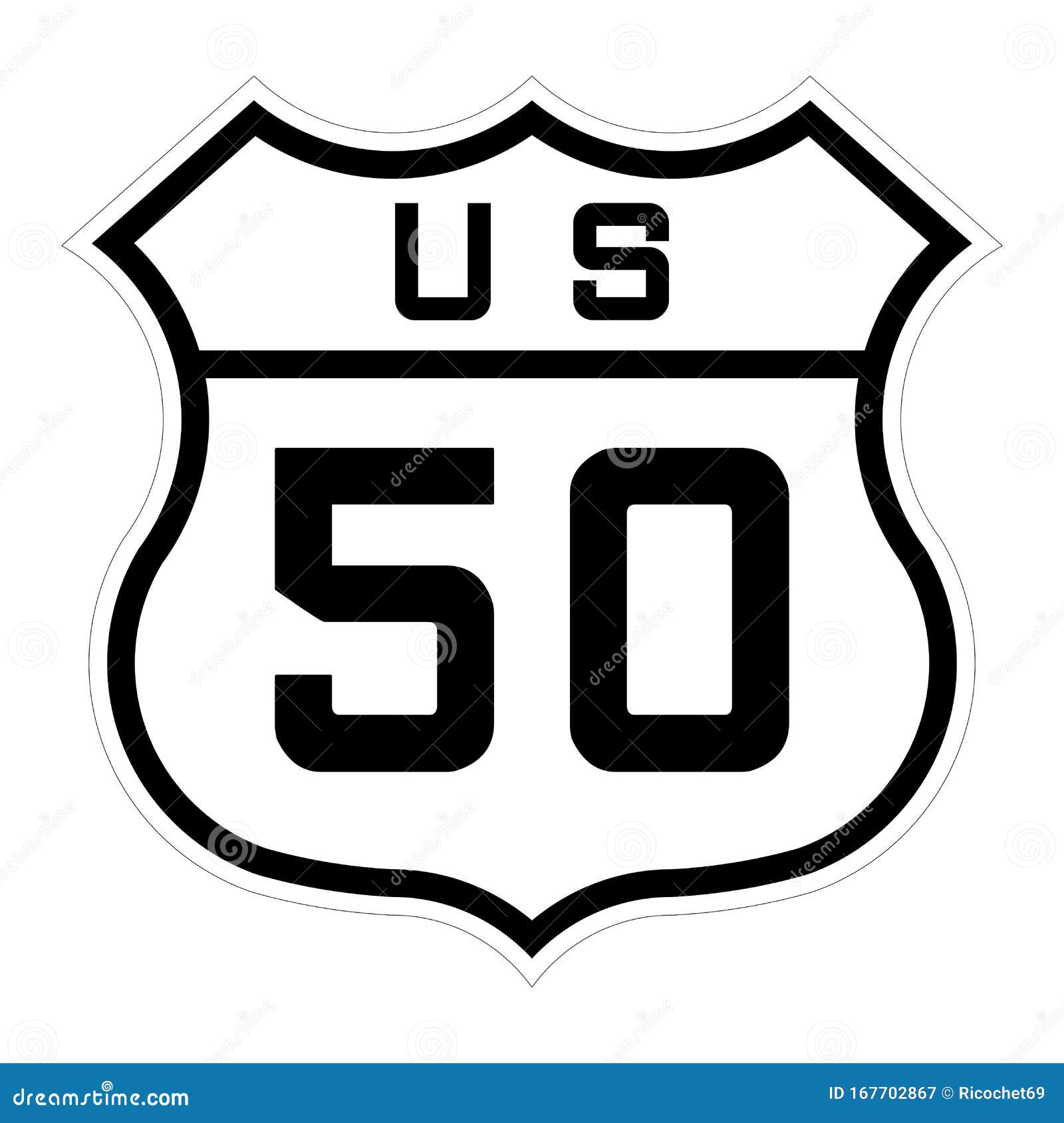 US route 50 sign stock illustration. Illustration of freeway - 167702867
