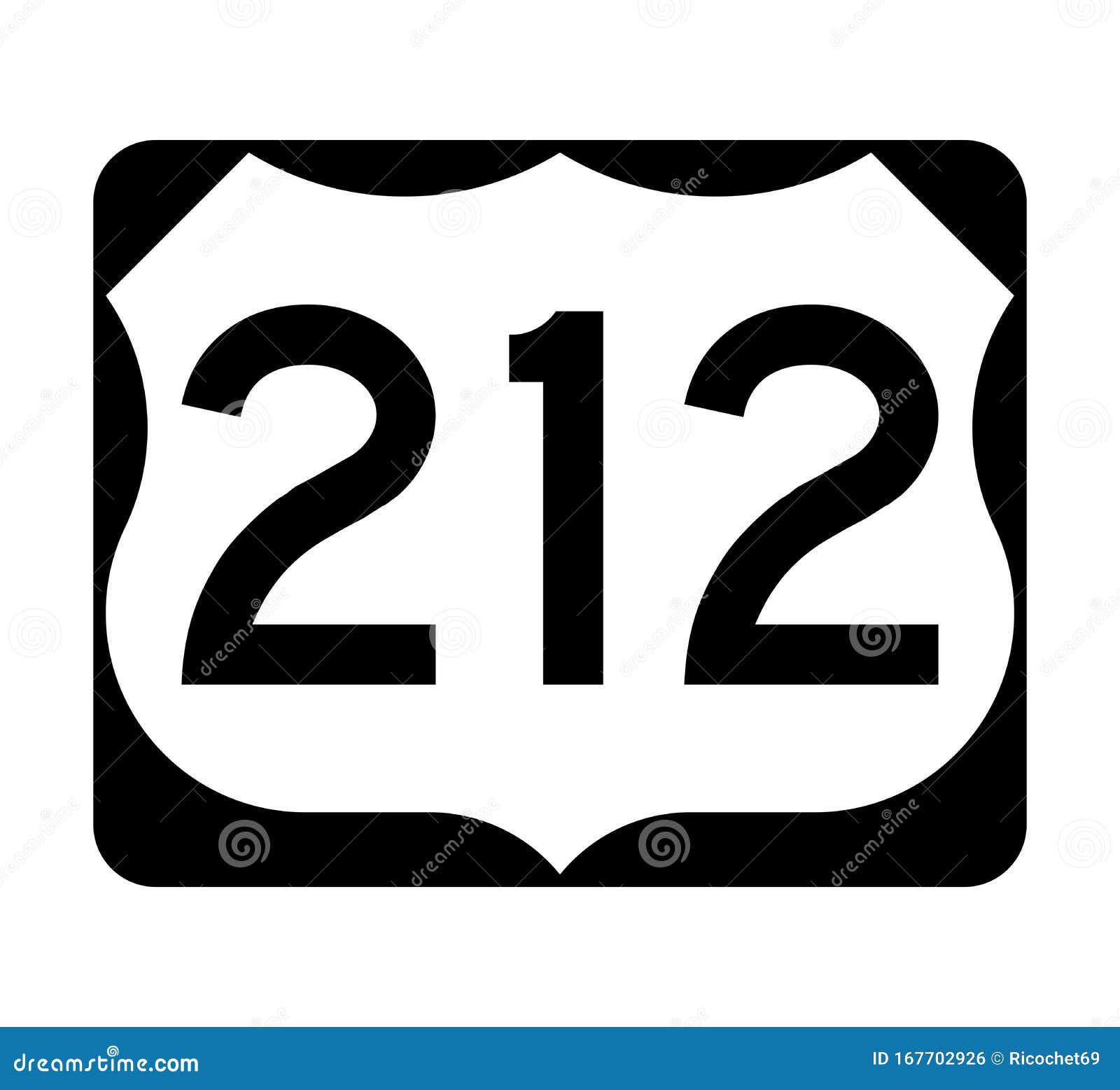 US route 212 sign stock illustration. Illustration of roadsign - 167702926
