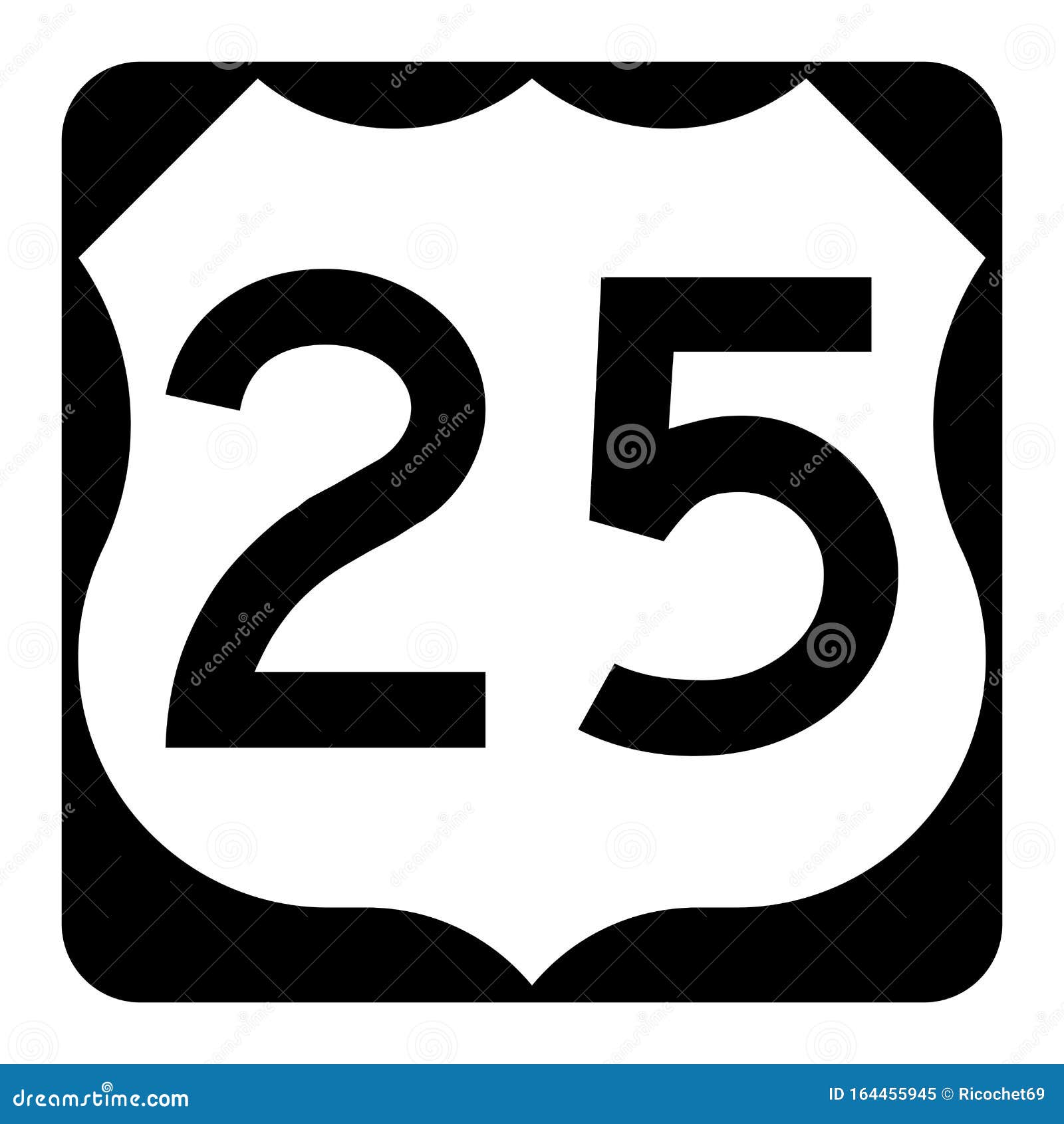 US route 25 sign stock illustration. Illustration of national - 164455945