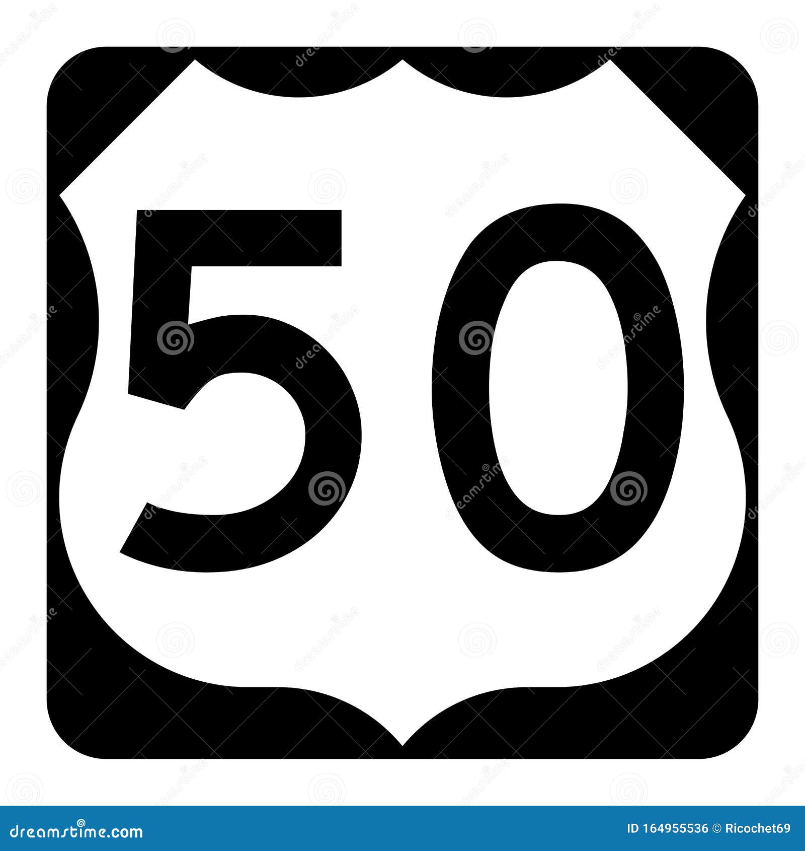 US route 50 sign stock illustration. Illustration of icon - 164955536