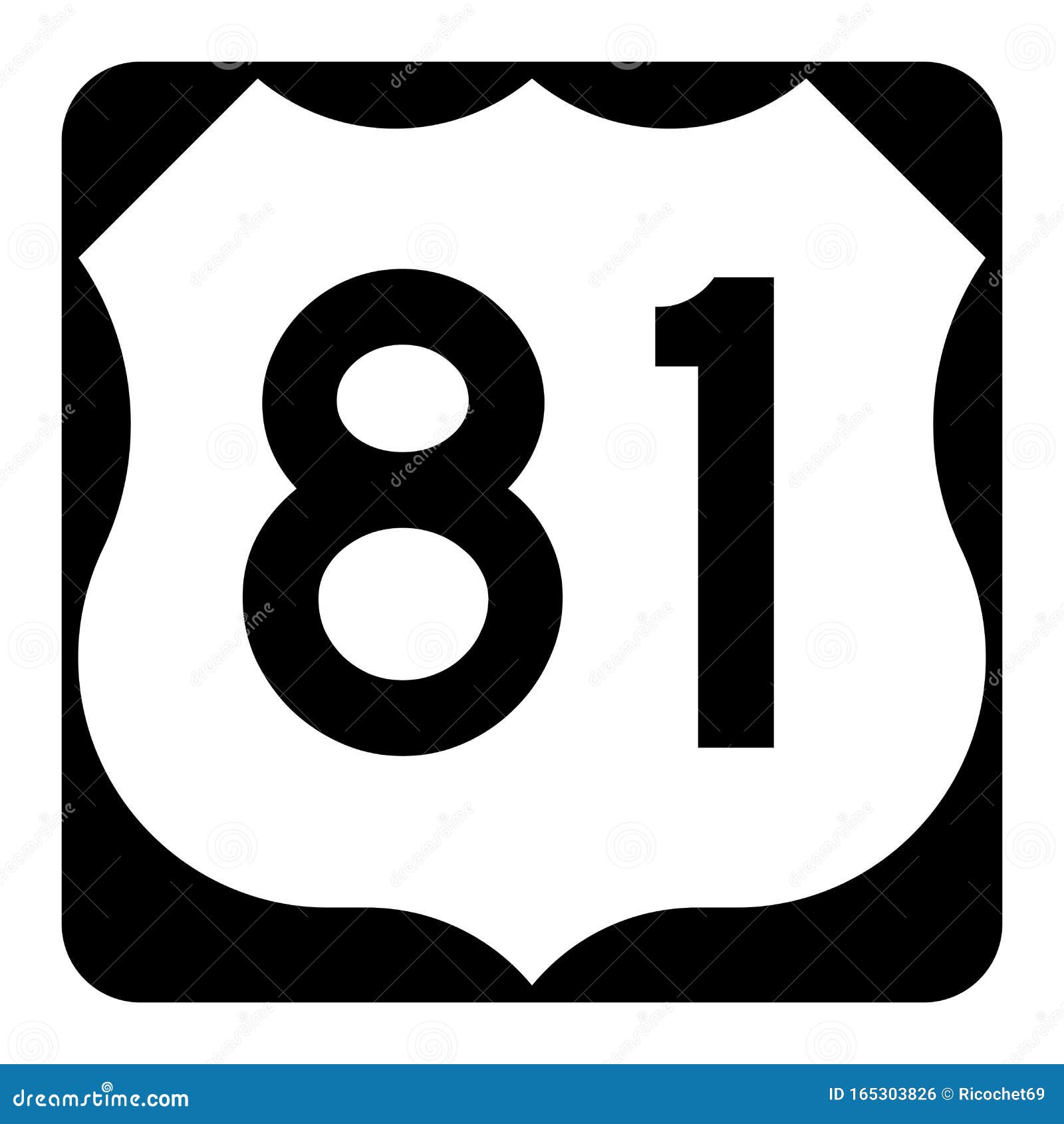 US route 81 sign stock illustration. Illustration of shield - 165303826