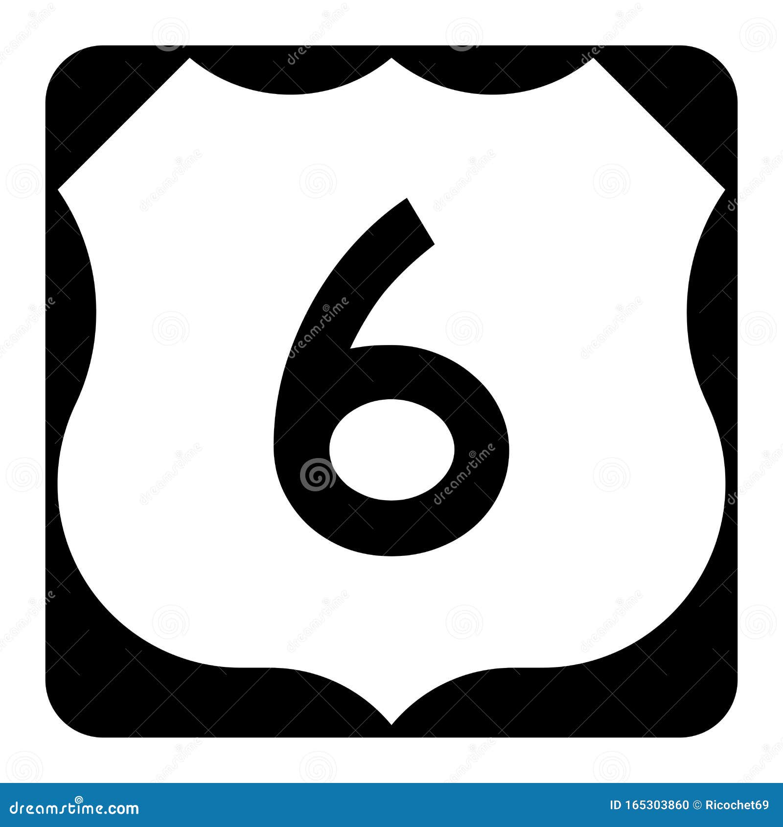 US route 6 sign stock illustration. Illustration of highway - 165303860