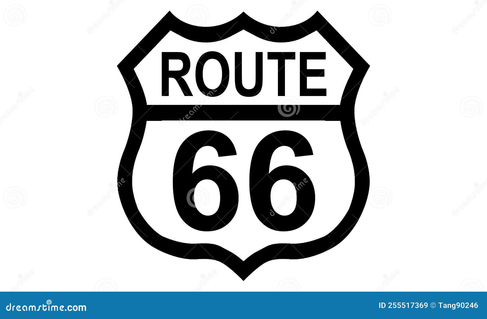 US Route 66 Sign, Shield Sign with Route Number and Text Stock ...