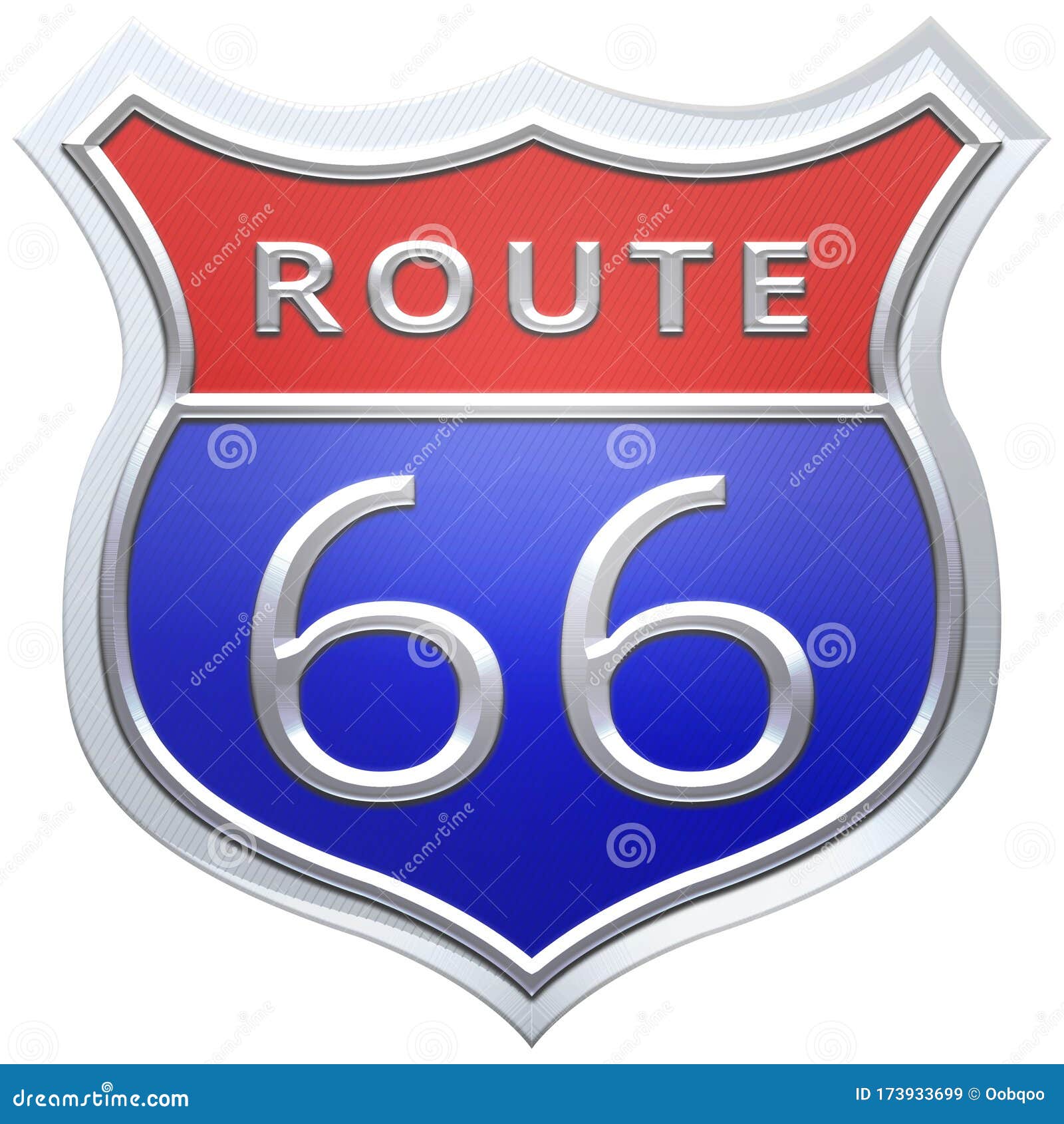 US Route 66 Sign, Route Sixty Six Road Shield Sign with Route Number ...