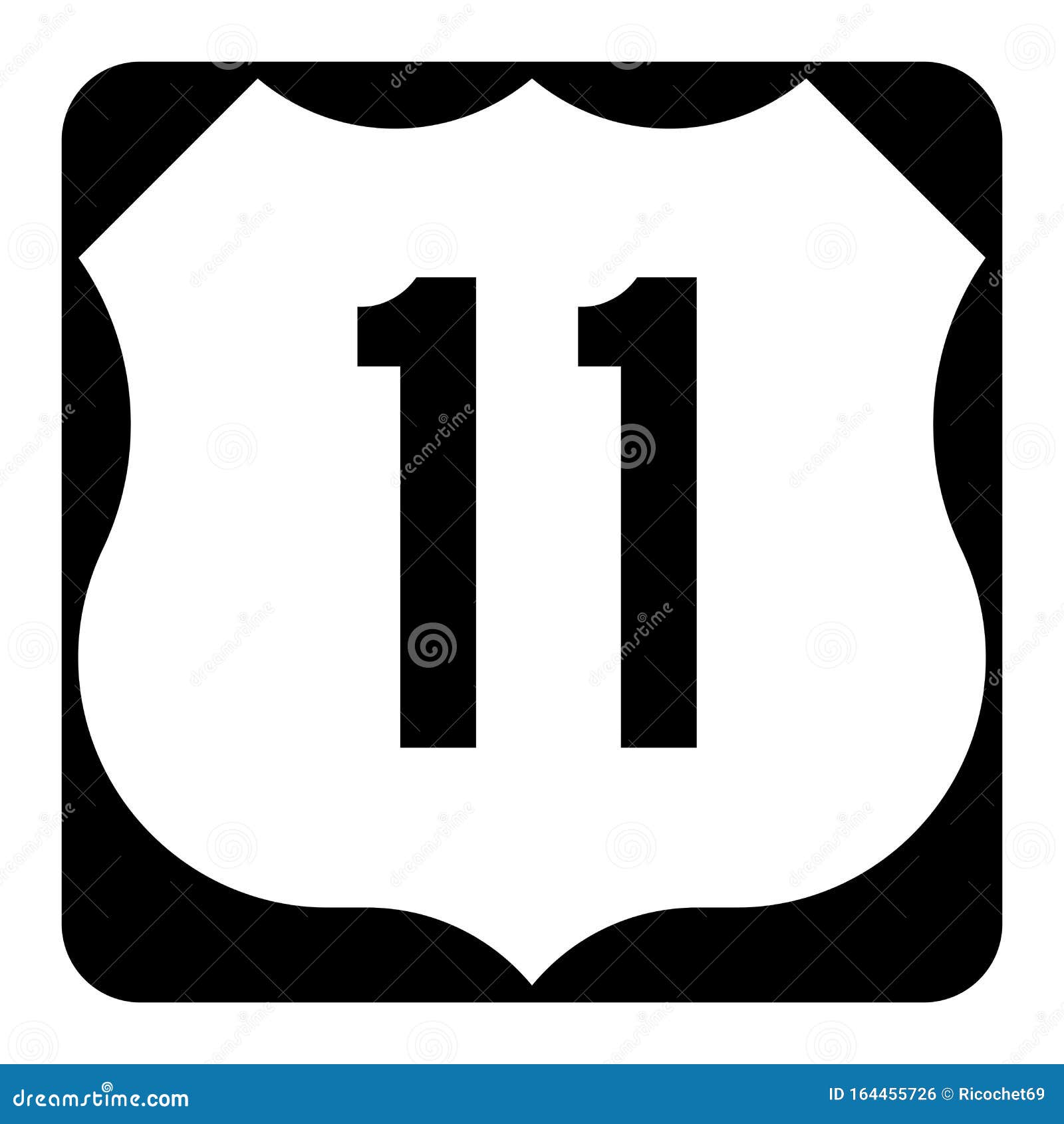 US route 11 sign stock illustration. Illustration of interstate - 164455726