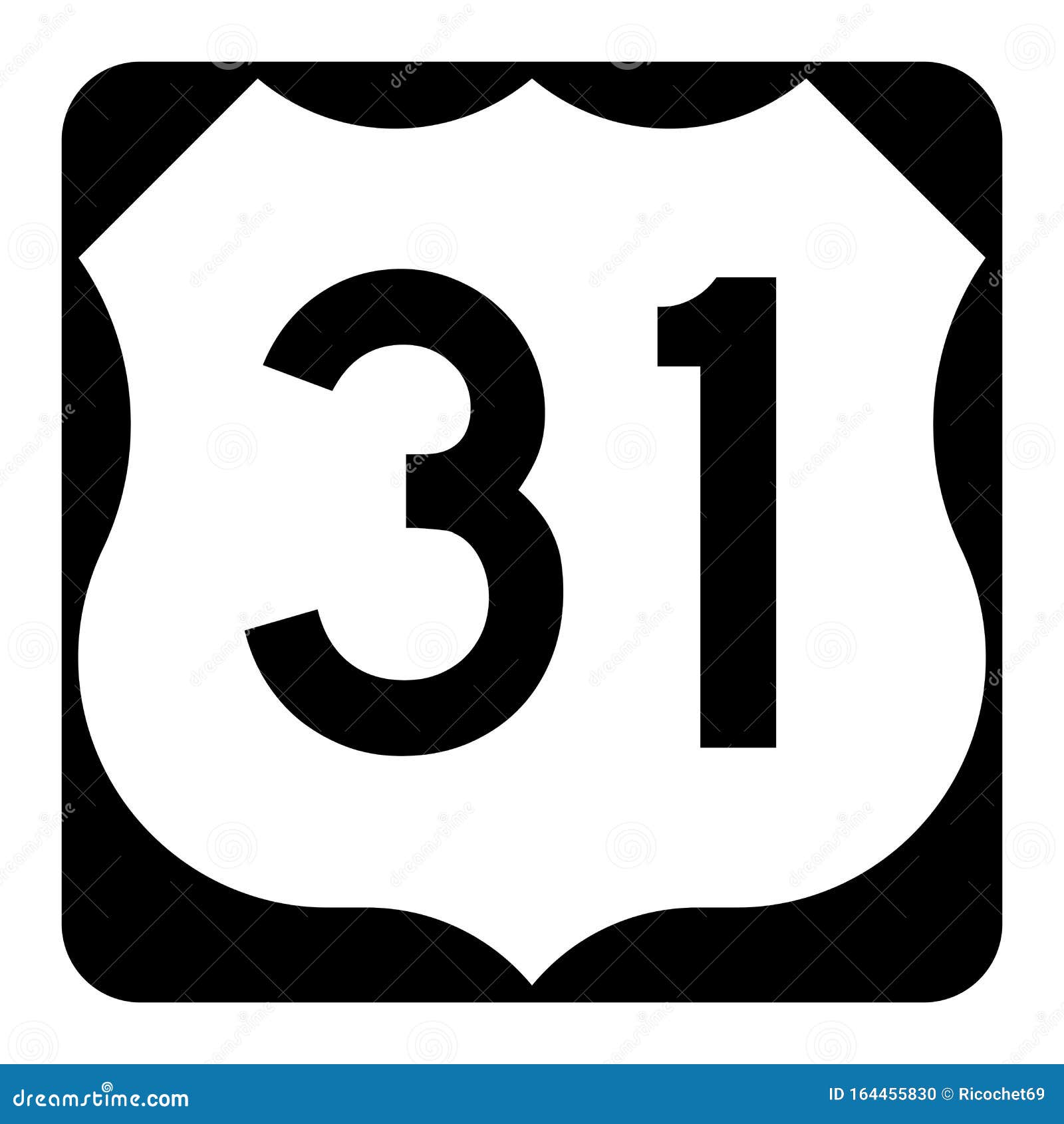US route 31 sign stock illustration. Illustration of shield - 164455830