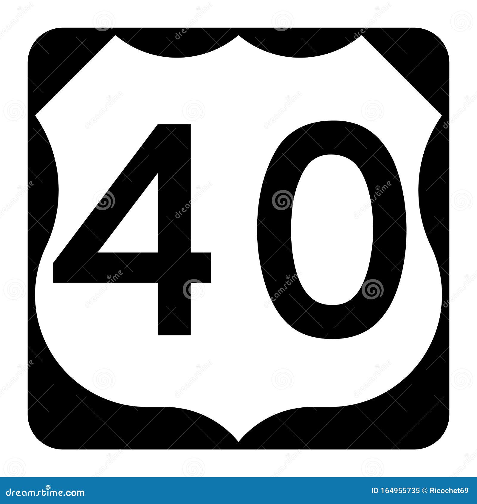 US route 40 sign stock illustration. Illustration of interstate - 164955735