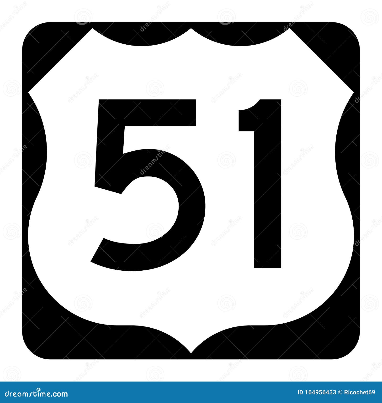 US route 51 sign stock illustration. Illustration of historic - 164956433