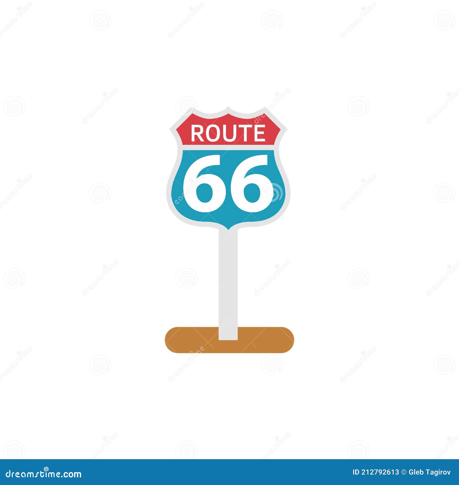 US Route 66 Sign. Cartoon Vector | CartoonDealer.com #212792613