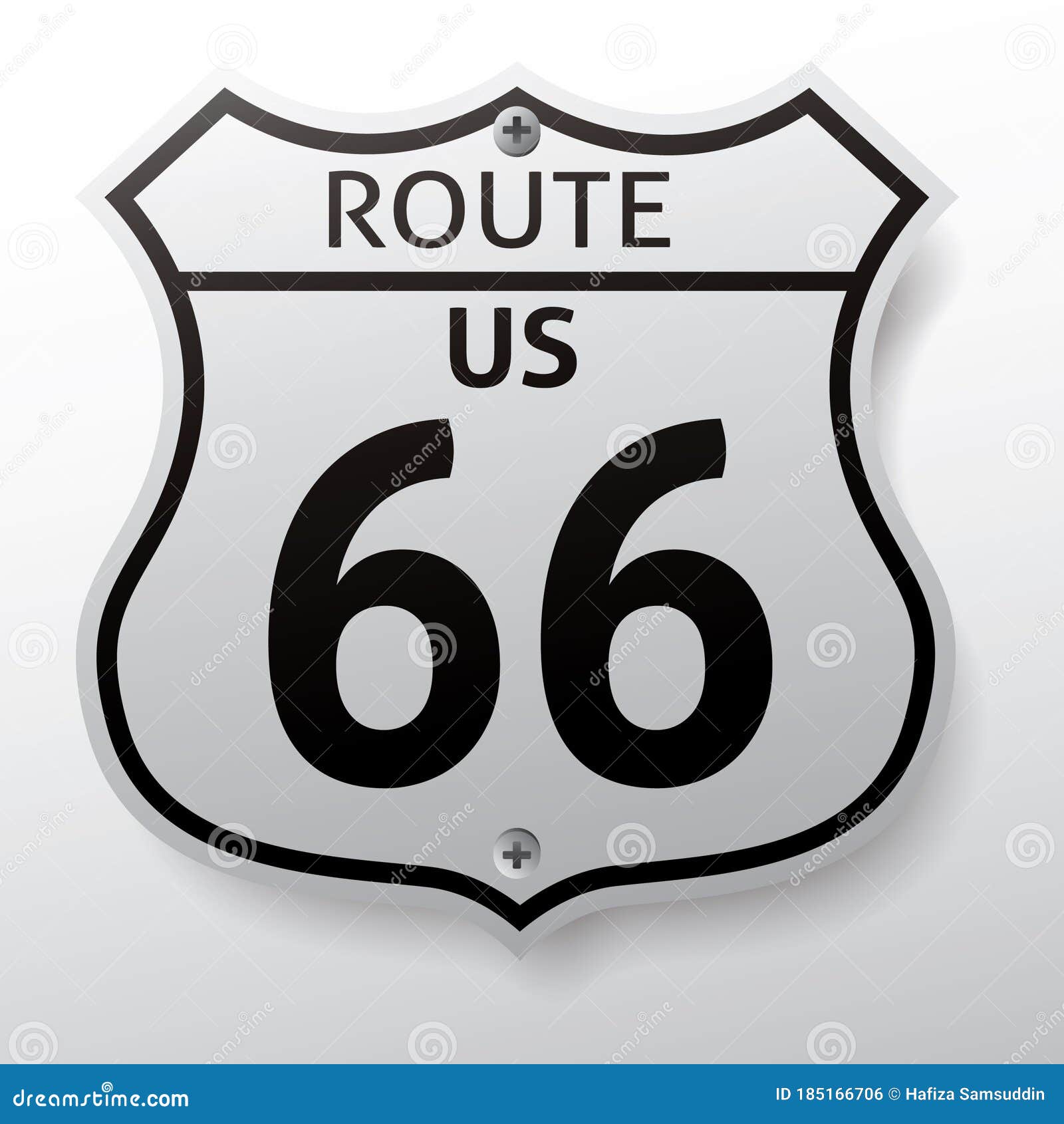 Us 66 Route Sign. Vector Illustration Decorative Design Stock Vector ...