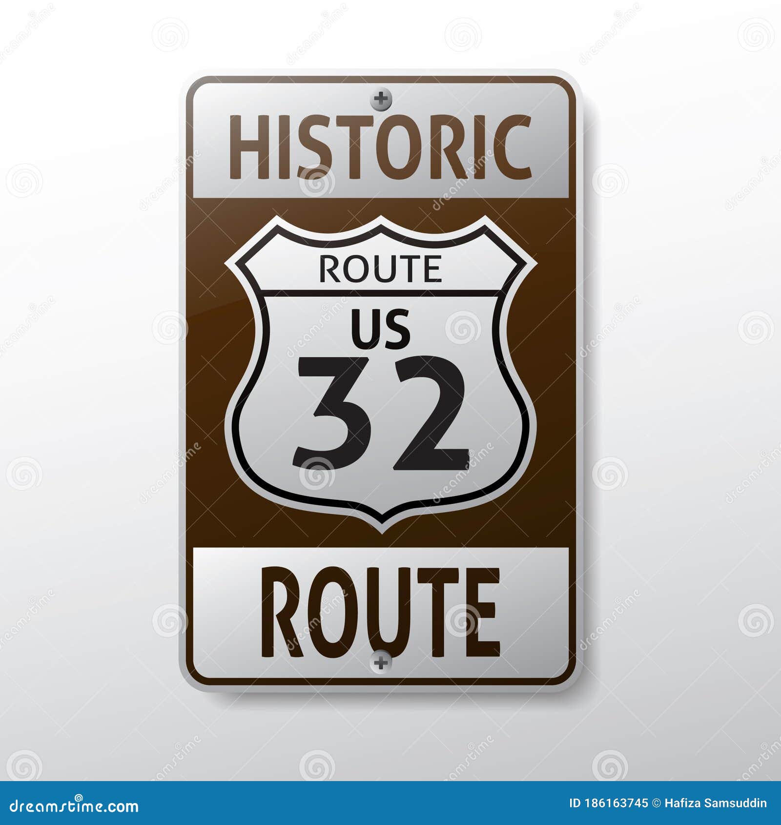 Us 32 Route Sign. Vector Illustration Decorative Design Stock Vector ...