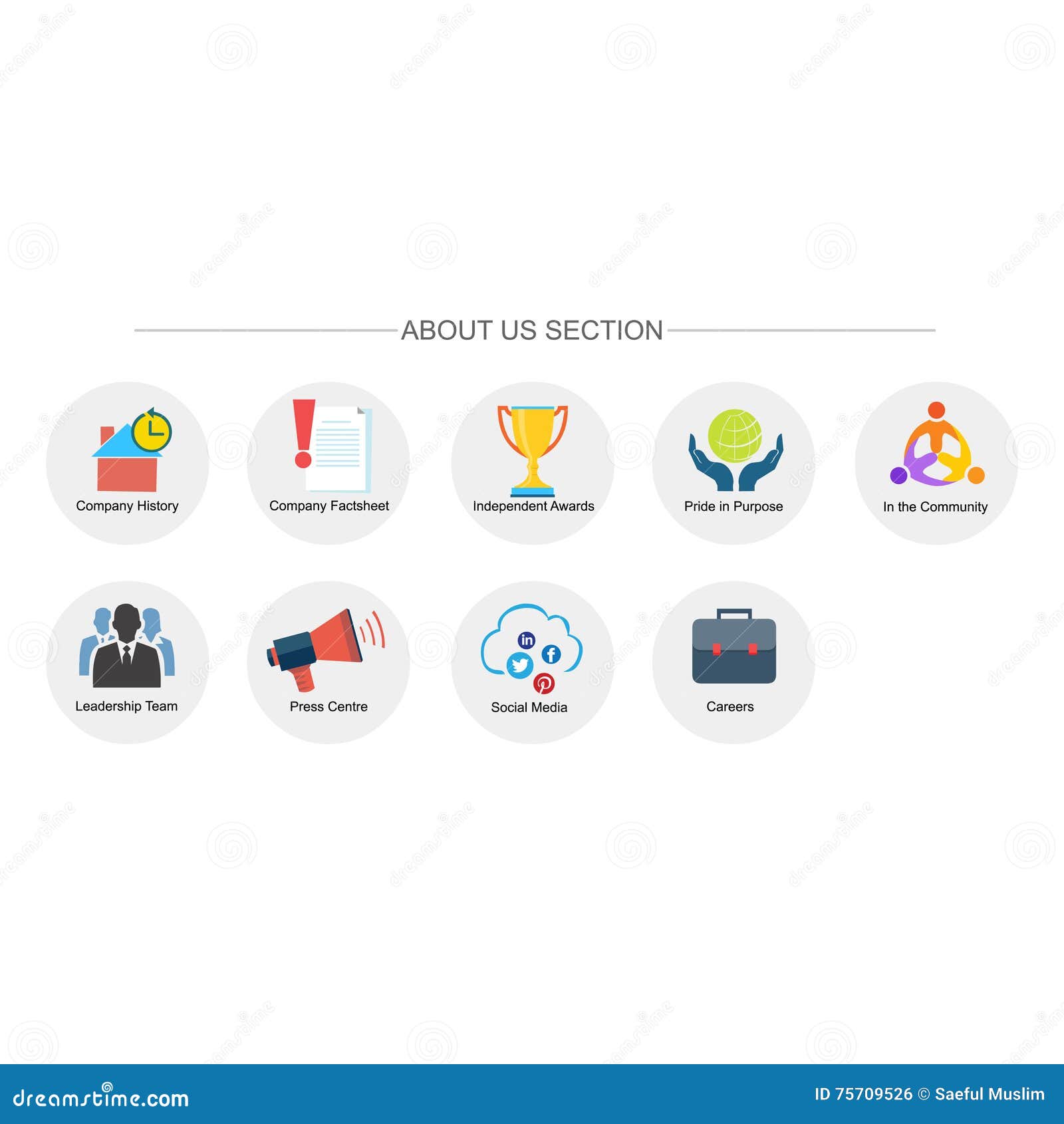 About us section icon set stock illustration. Illustration of community ...