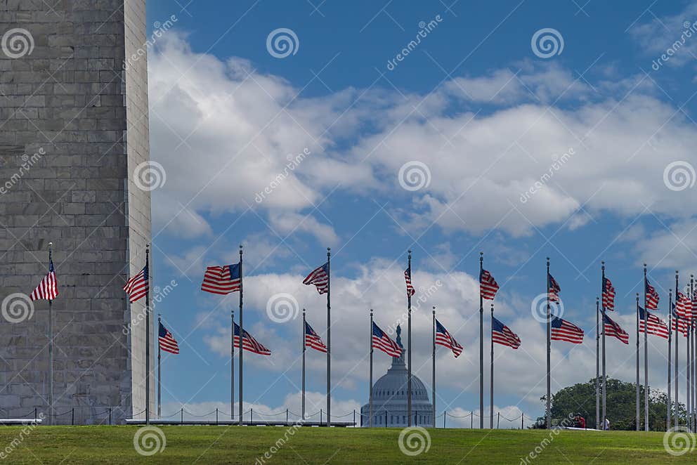 The US Senate Behind the Washington Monument Stock Photo - Image of ...