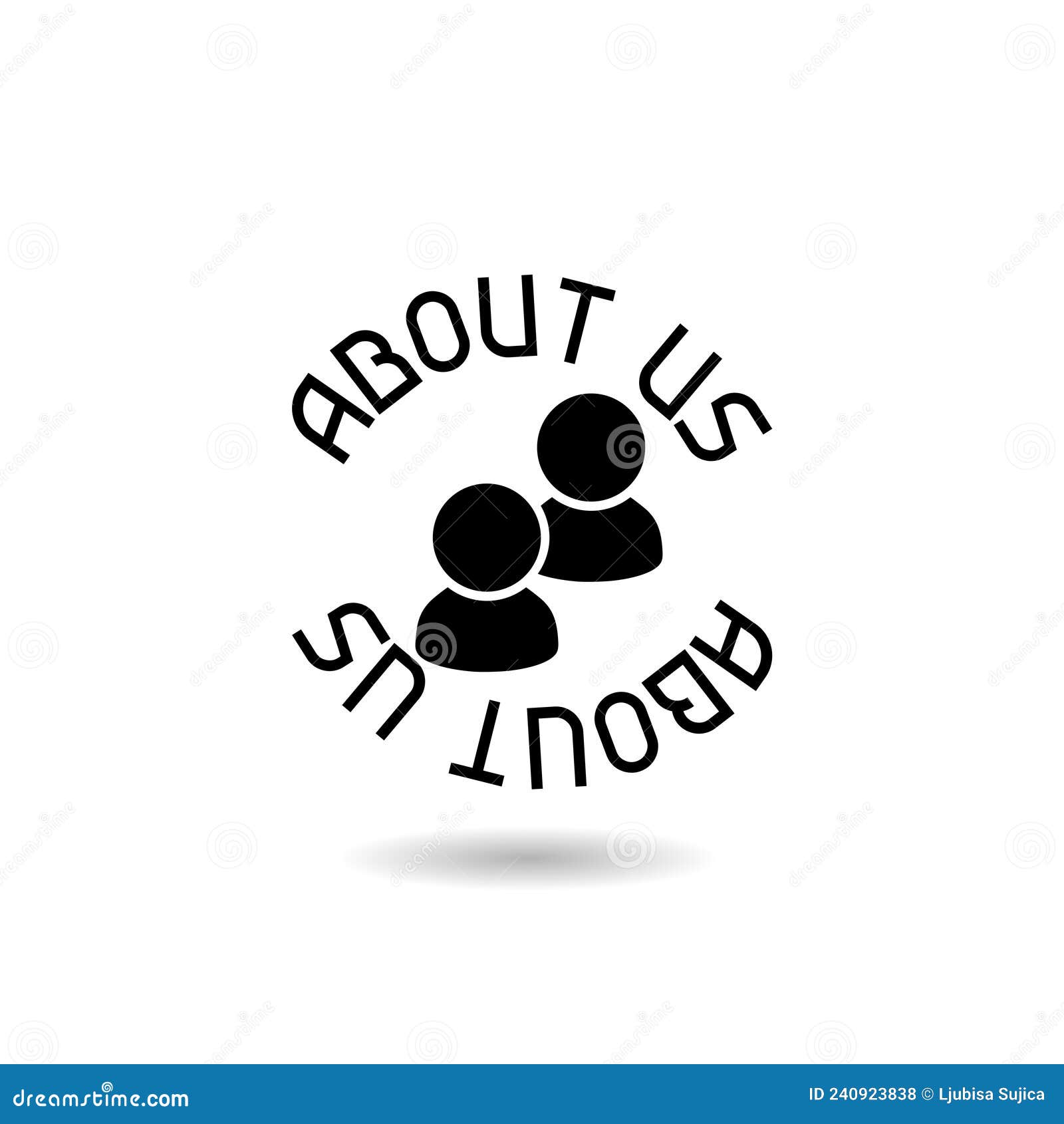 About Us Sign Icon Logo with Shadow Stock Vector - Illustration of mail ...