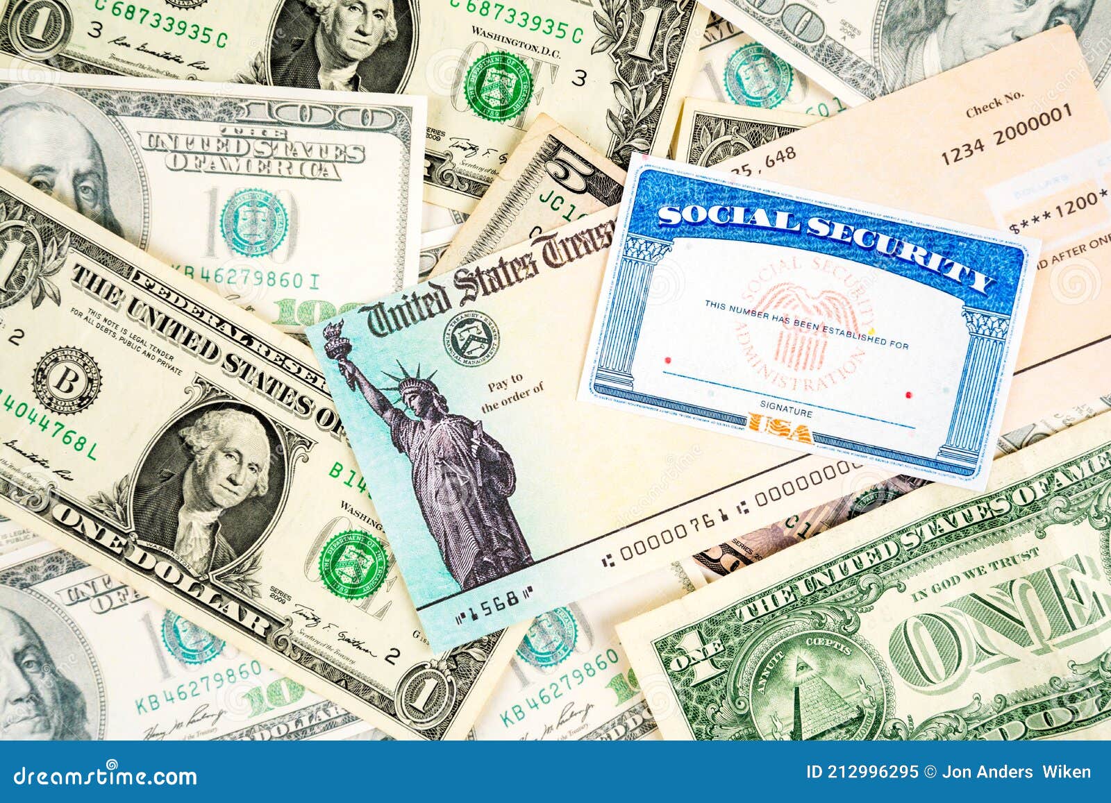 Us Social Security Cards, Stimulus Check and Dollar Editorial Image ...